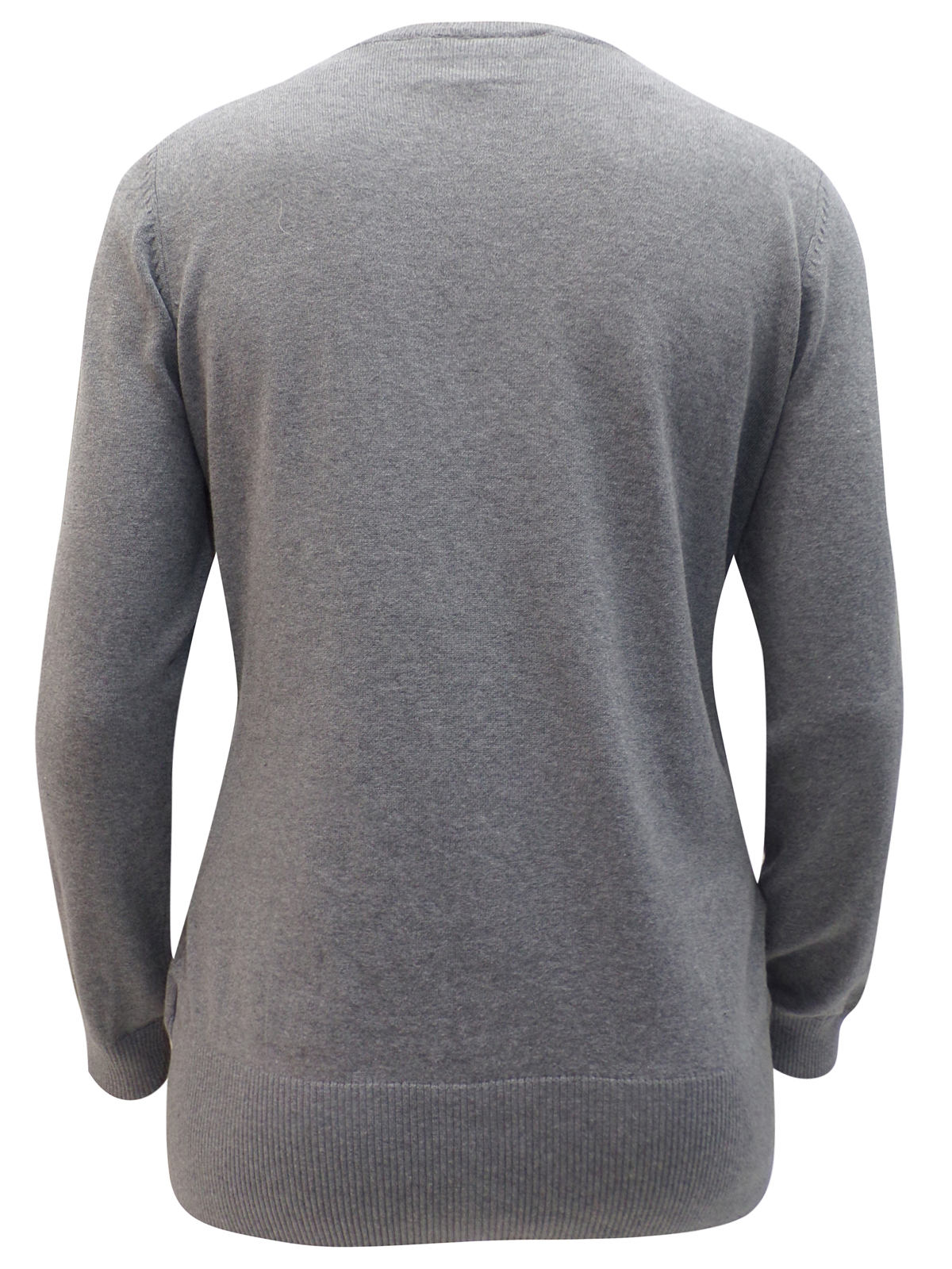 BPC Selection - - BPC Selection LIGHT-GREY V-Neck Button Through ...