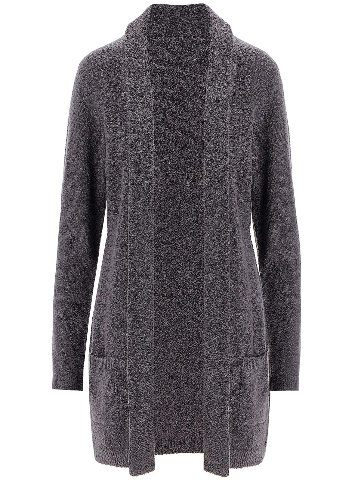 Julipa - - Julipa STEEL-GREY Longline Boucle Cardigan - Plus Size 12/14 ...