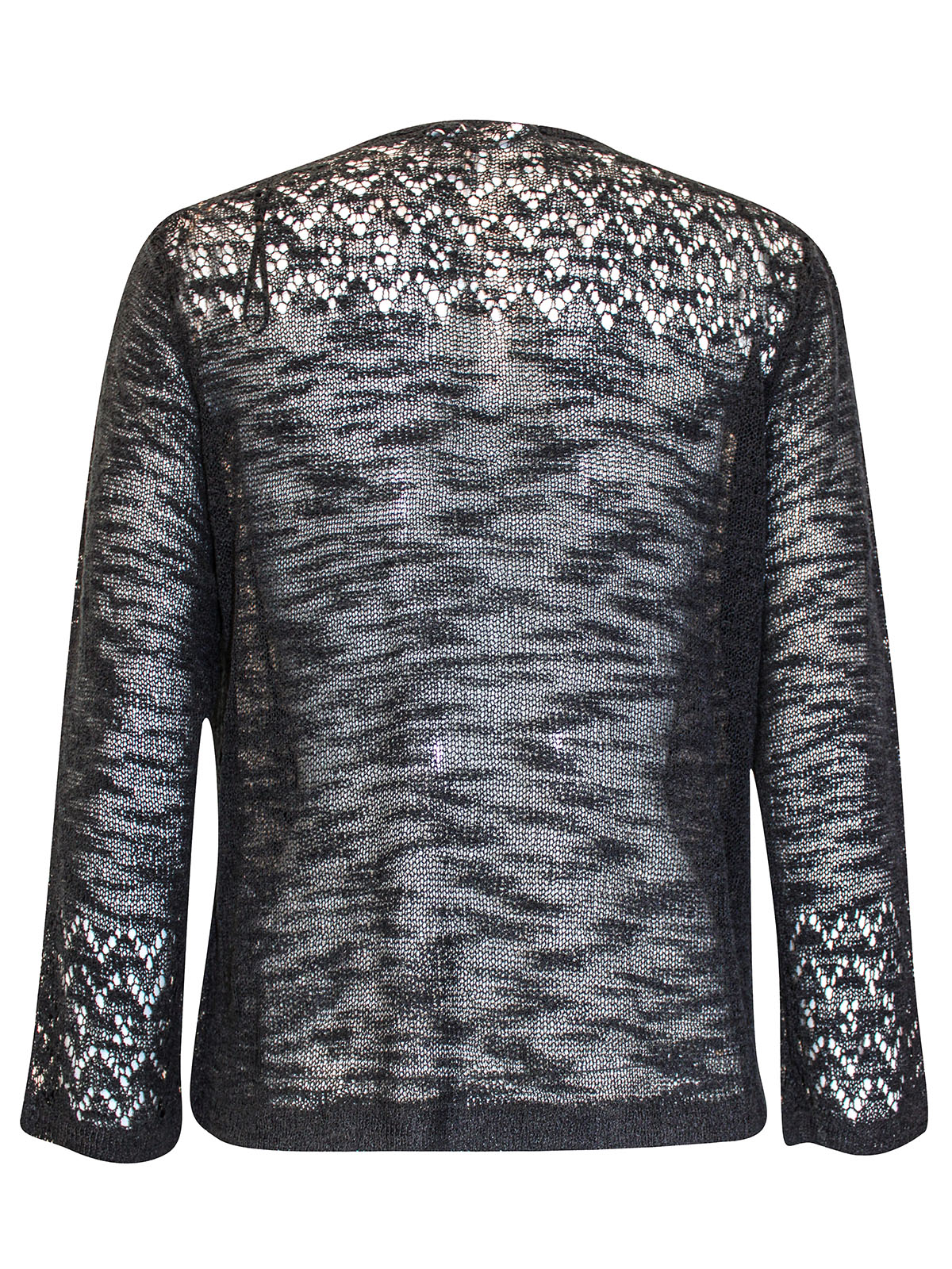 Alexara - - BLACK Fine Knit Pointelle Trim Tie Up Shrug - Size 12 to 14 ...