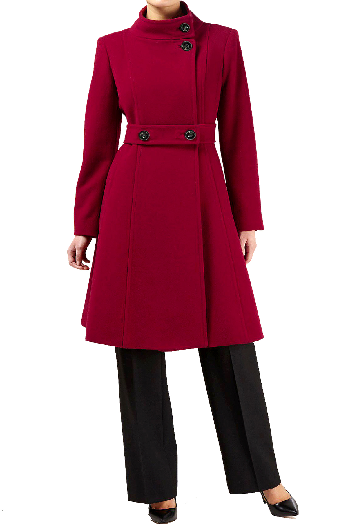 Wholesale kaliko clothing - - Kaliko WINE Full Skirt Wool Coat - Size 8 ...