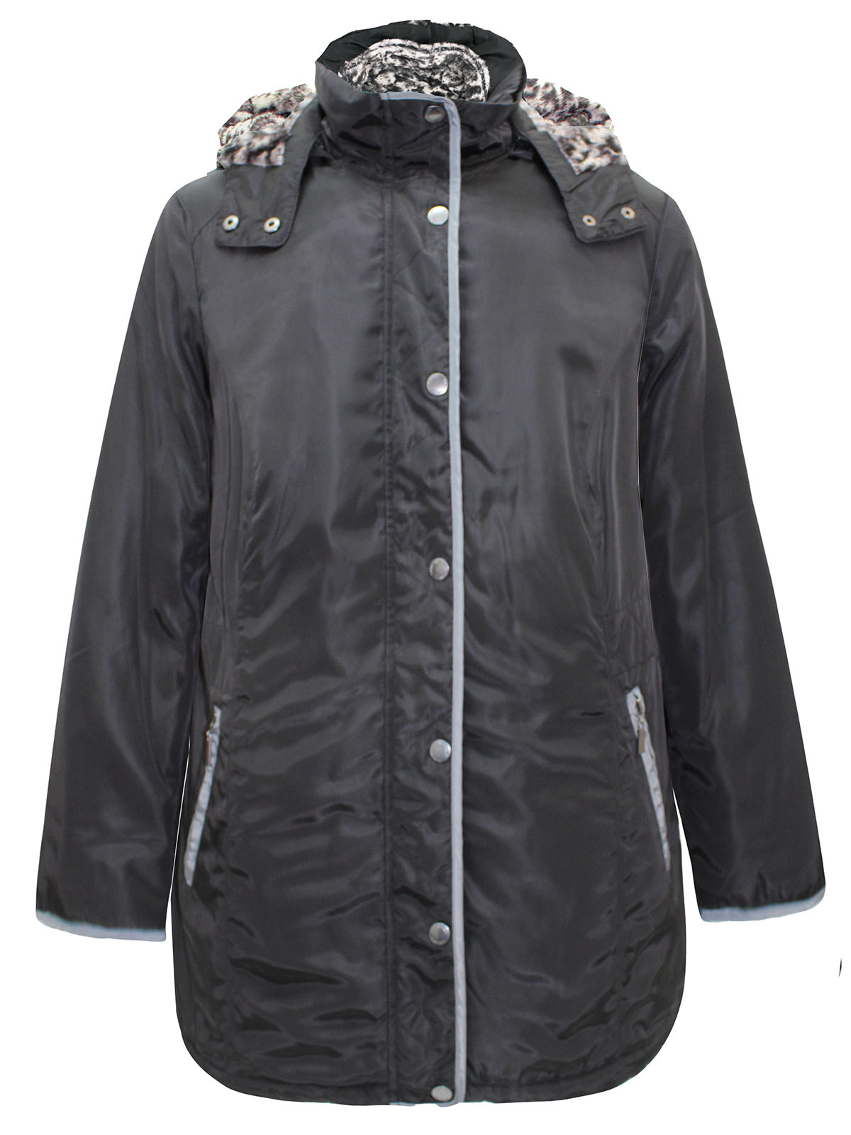 David Barry - - David Barry BLACK Faux Fur Gilet Lined Hooded Coat ...