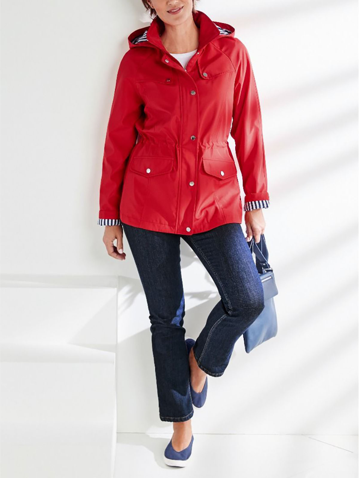 Lily Ella - - L.E. RED Showerproof Detachable Hood Becky Raincoat ...
