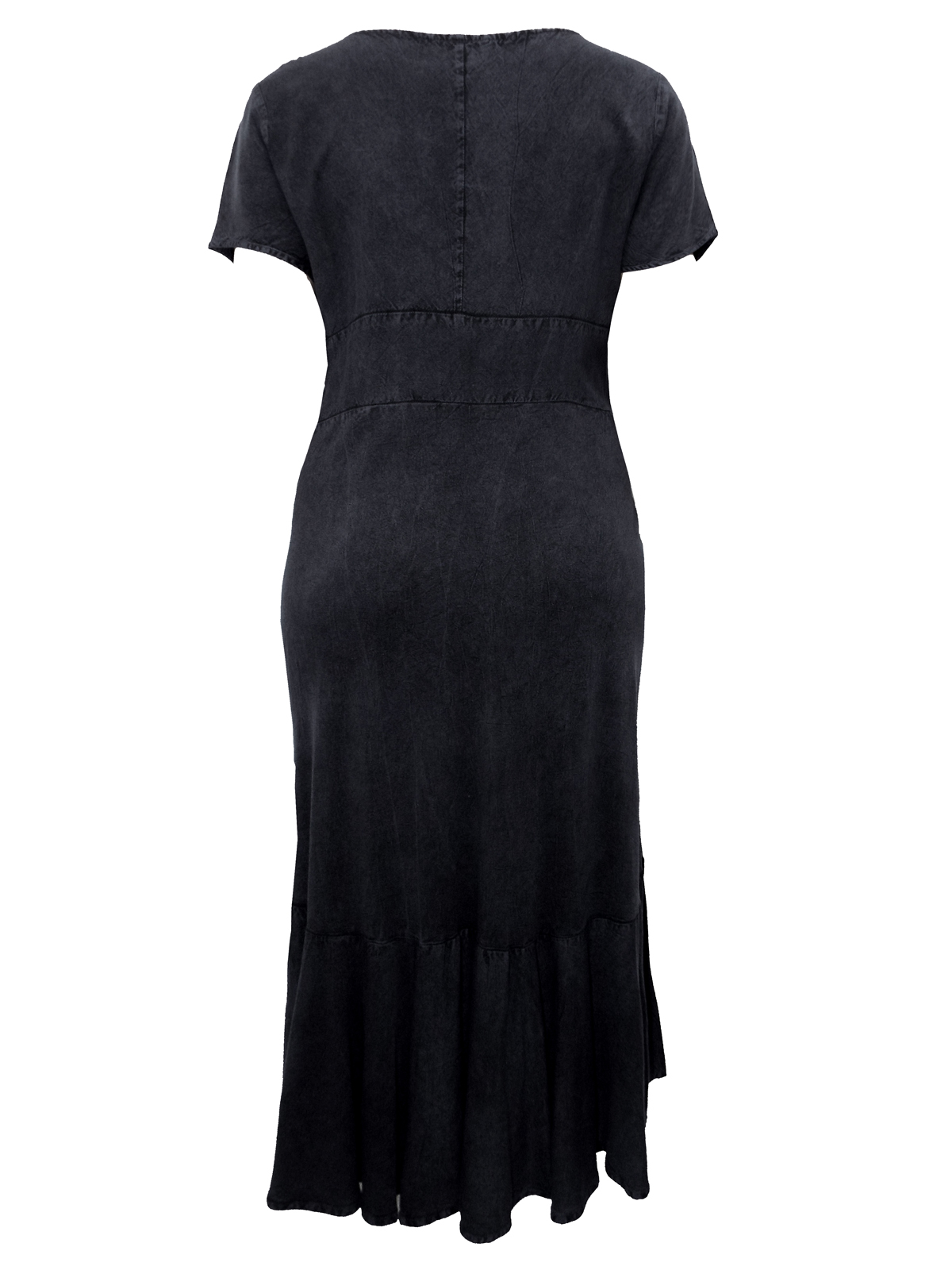 eaonplus BLACK Pendulum Renaissance Embroidered Flute Hem Dress - Plus ...