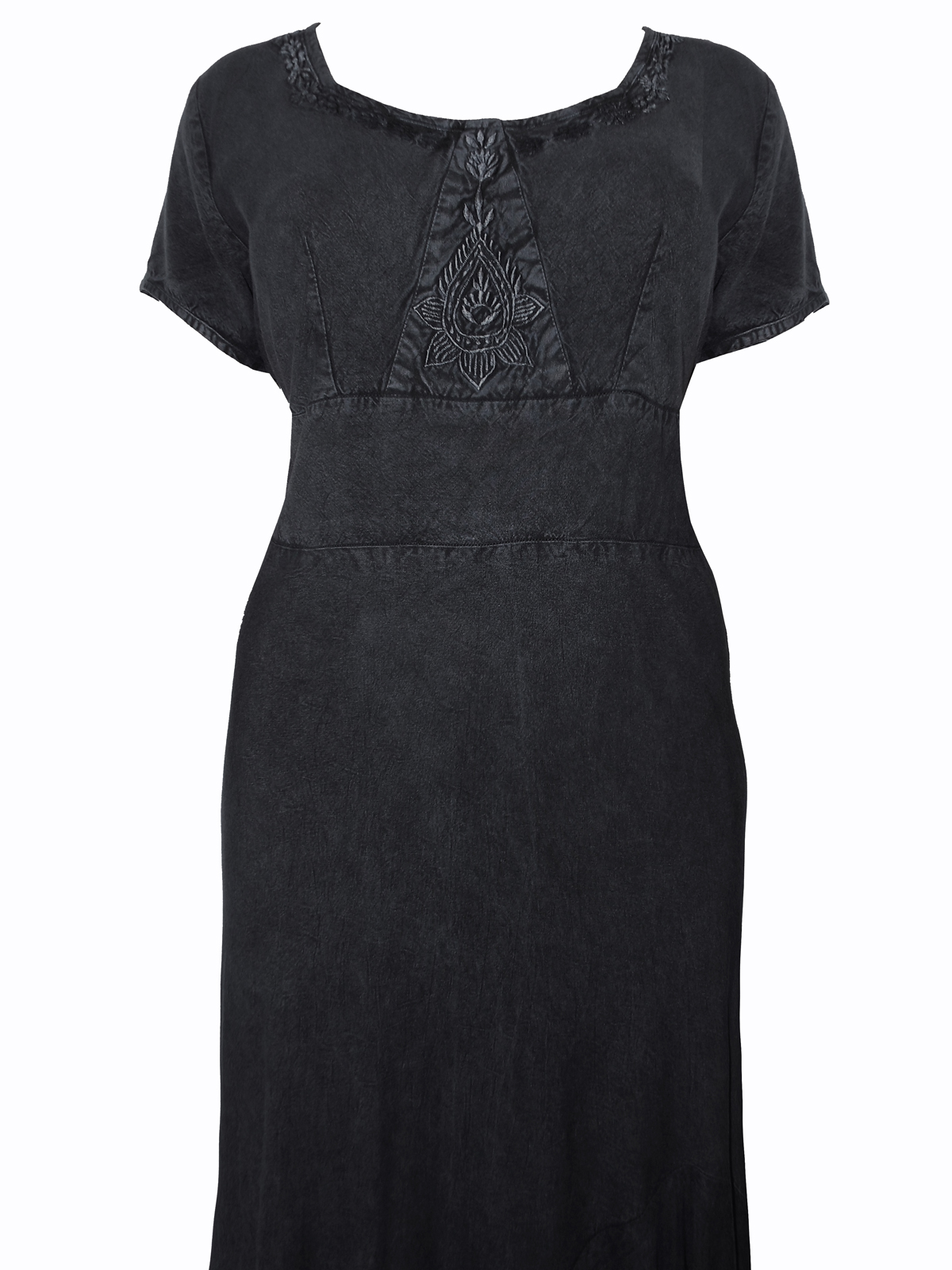 eaonplus BLACK Pendulum Renaissance Embroidered Flute Hem Dress - Plus ...
