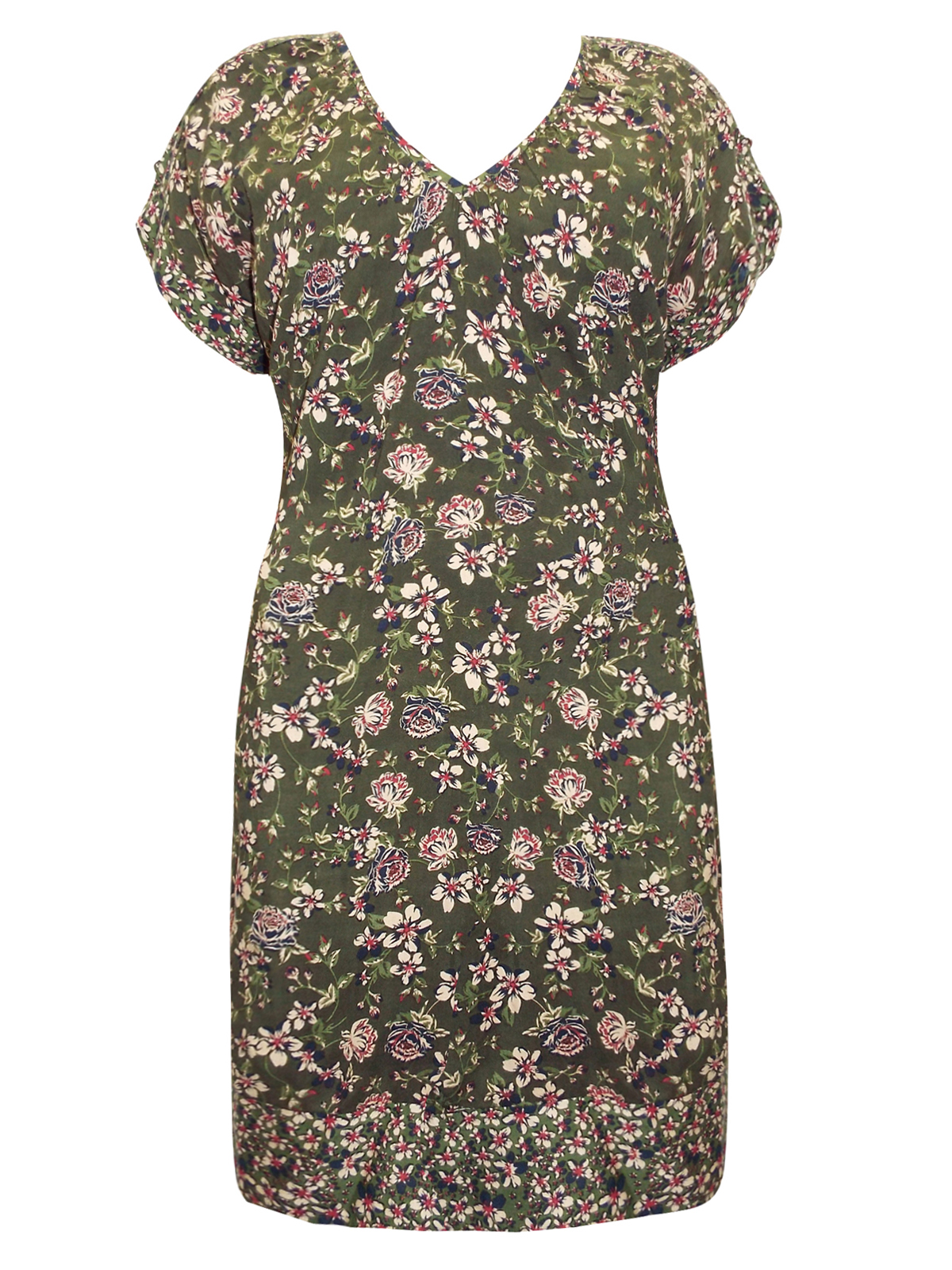 Bellisima by Venco - - Bellisima GREEN Floral Print Short Sleeve Dress ...