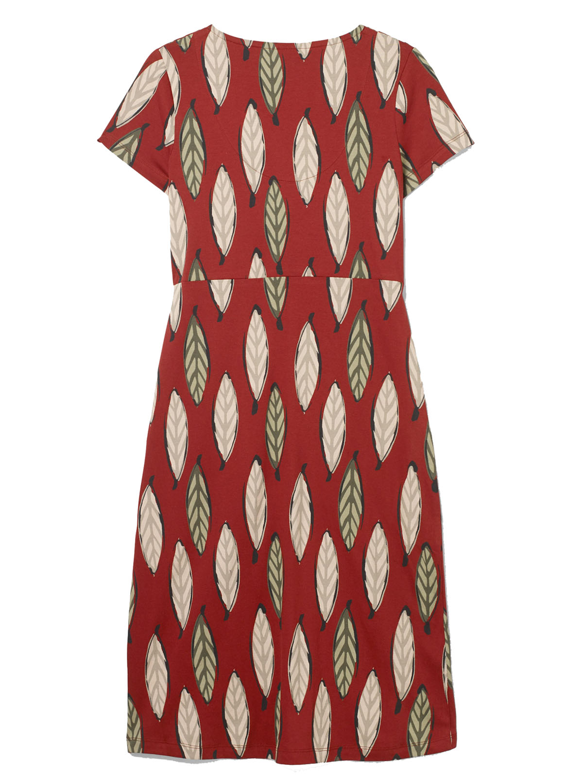 White Stuff - - WH1TE STUFF BURNT-ORANGE Leaf Print Morie Dress - Size ...