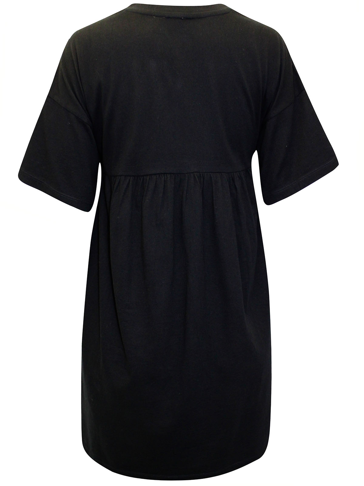 BLACK Pure Cotton Floral Embroidered Smock Dress - Size 6 to 30
