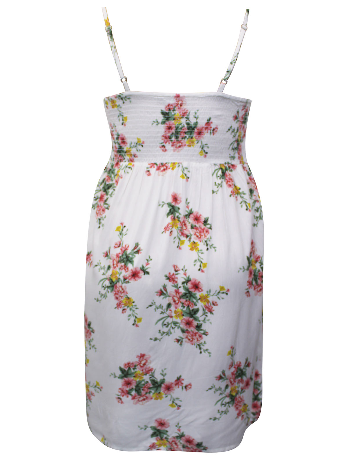 CURVE - - IVORY Floral Print Button Through Strappy Sundress - Plus ...