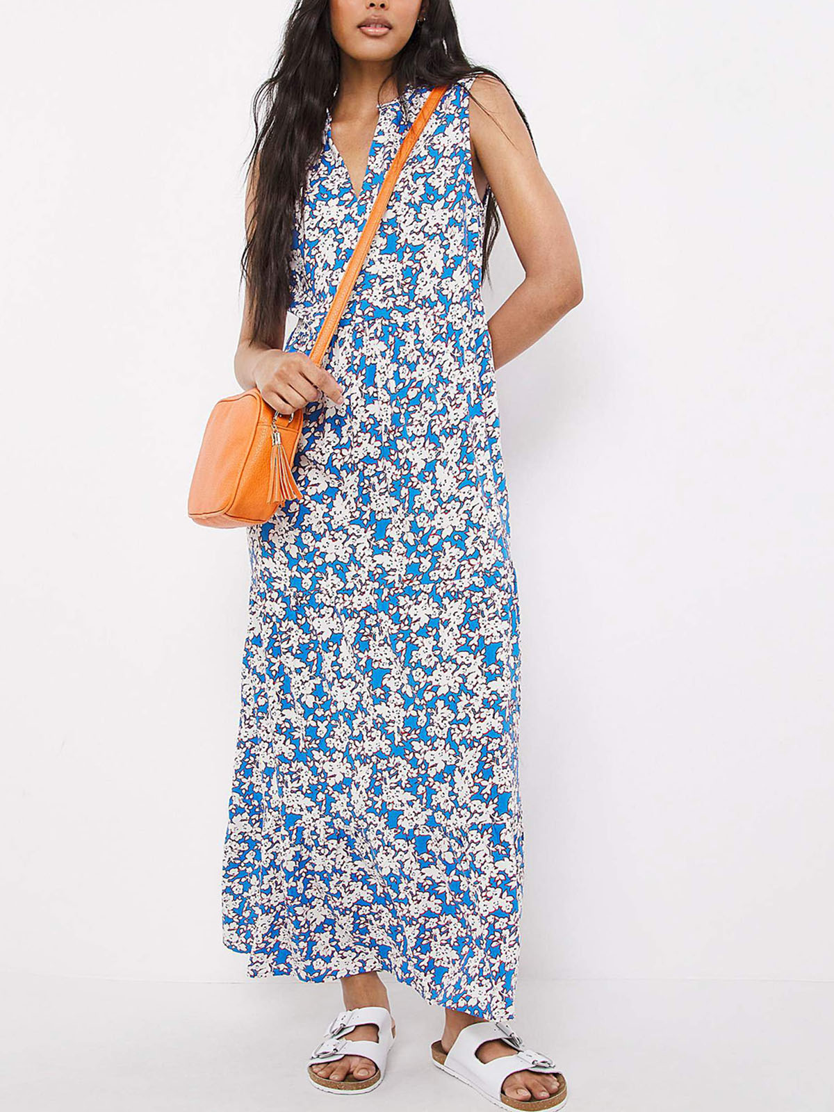JD Williams - - JD Williams BLUE Sleeveless V-Neck Maxi Smock Dress ...