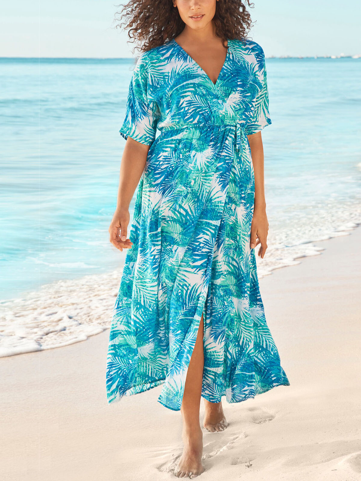 Swimsuits For All - - AQUA Faux-Wrap Swim Cover Up - Plus Size 24/26 to ...