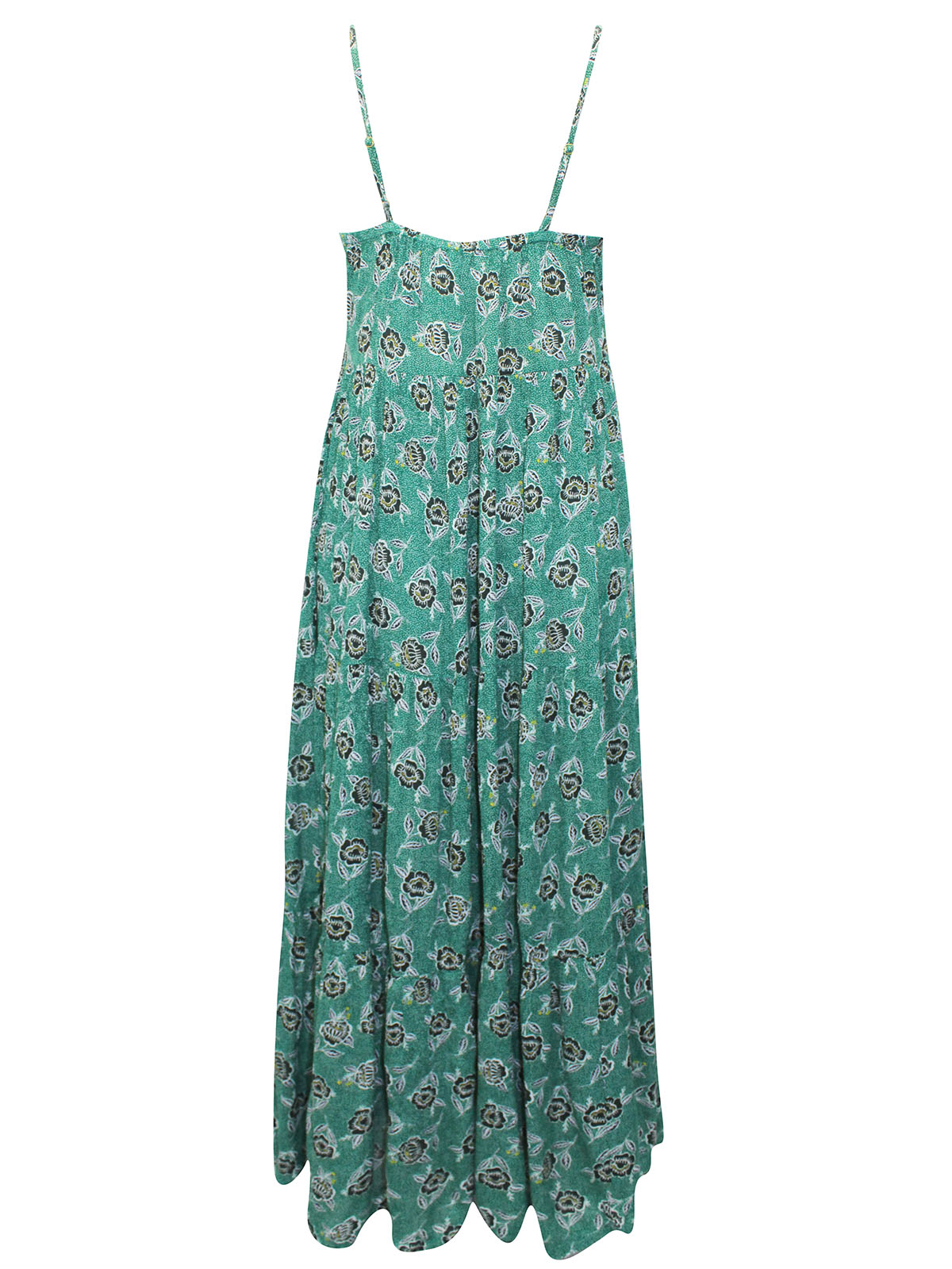 Monoprix Femme - - Monoprix Femme GREEN Floral Print Tiered Maxi Dress ...