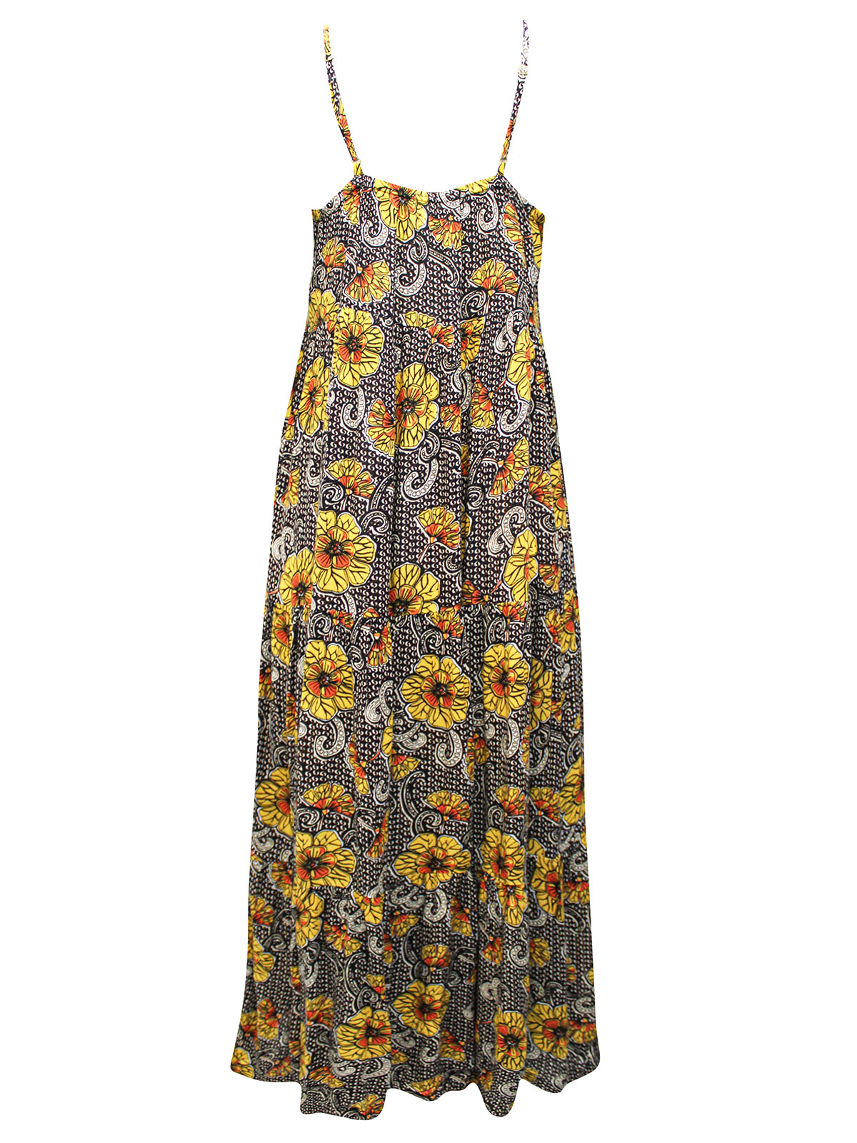 Monoprix Femme - - Monoprix BLACK Floral Print Strappy Tiered Maxi ...
