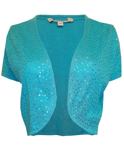 Jacques Vert - - Jacques Vert TURQUOISE Sequin Embellished Open Front ...