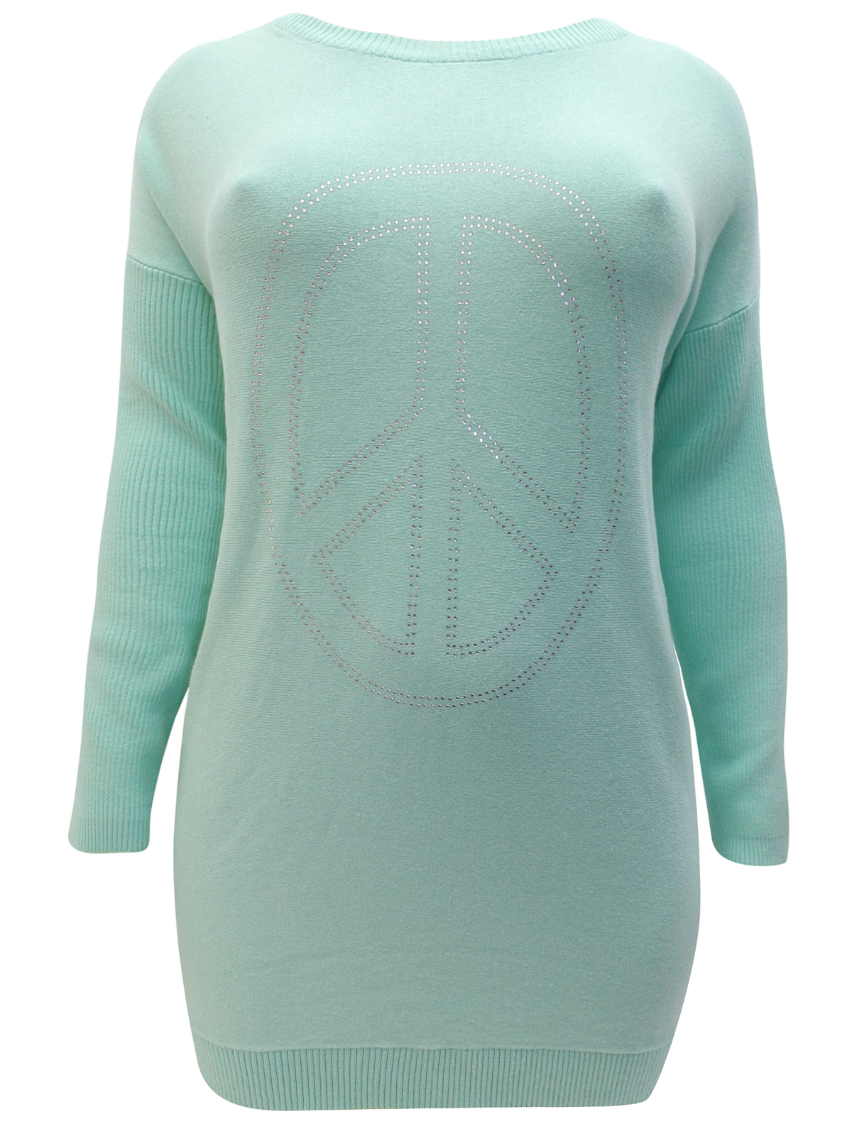 BPC Selection - - BPC Selection MINT Peace Sign Embellished Knitted ...
