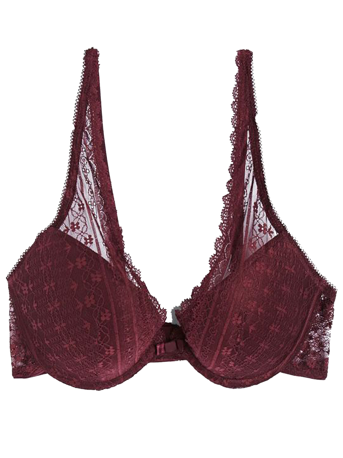 Wholesale Lingerie Spanish Brand Oysho - - Oysho BURGUNDY Push-Up ...