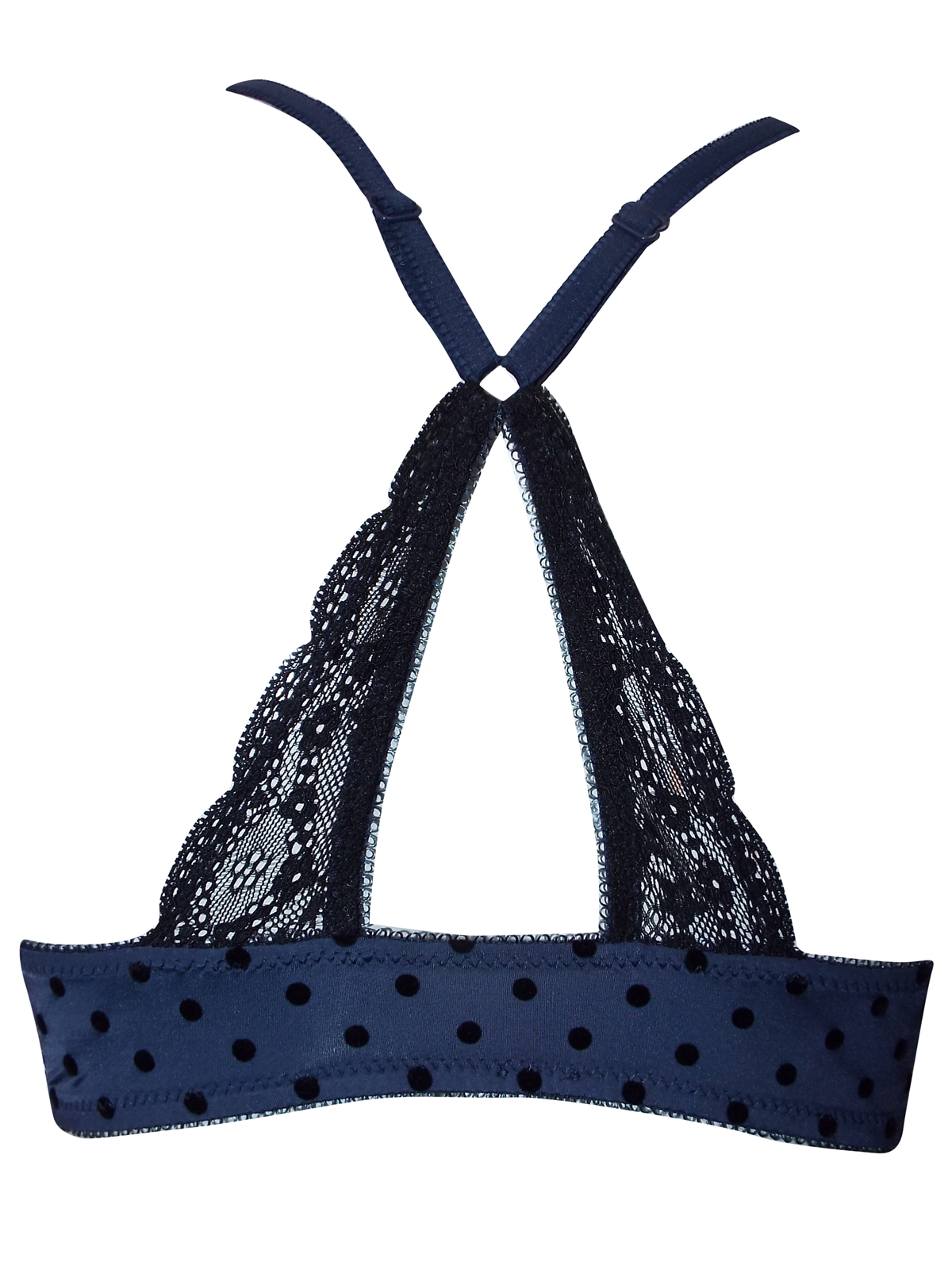 Wholesale Lingerie Spanish Brand Oysho - - Oysho NAVY X-Strap Polka Dot ...