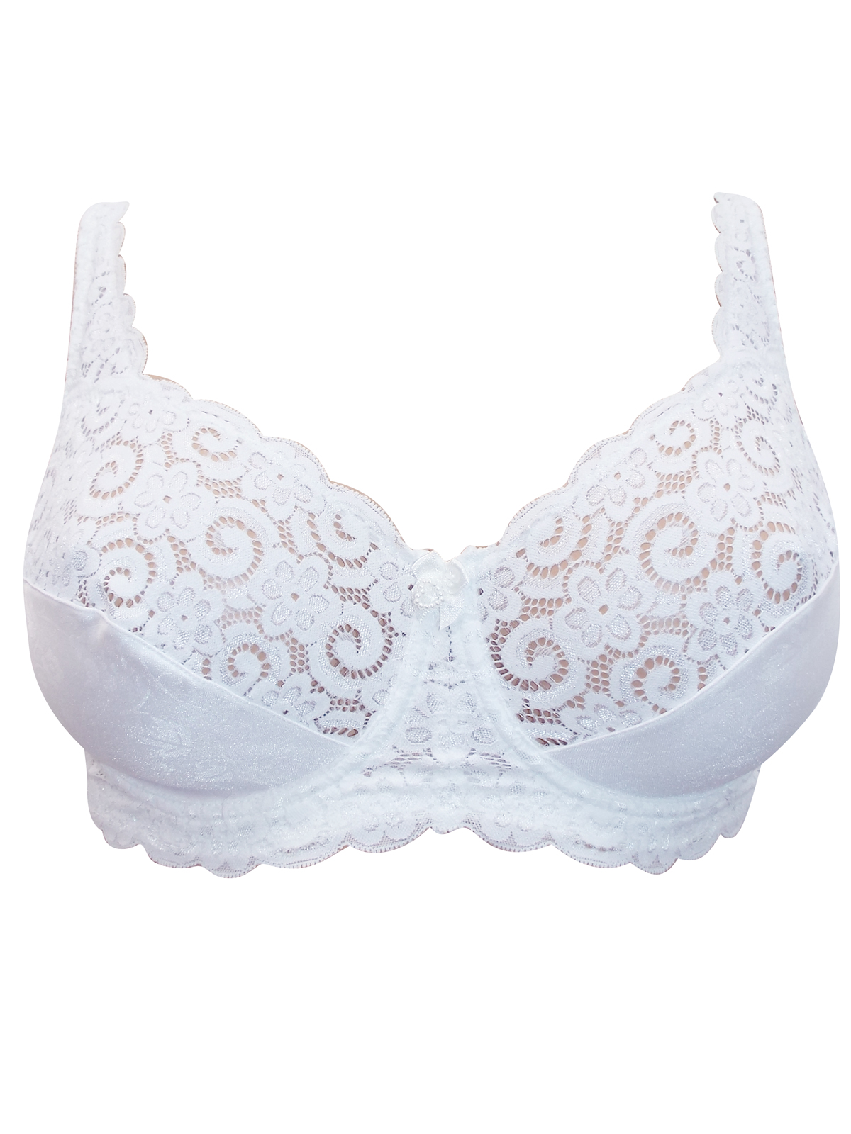 Naturana - - Naturana WHITE Floral Lace Soft Cup Underwired Full Cup ...