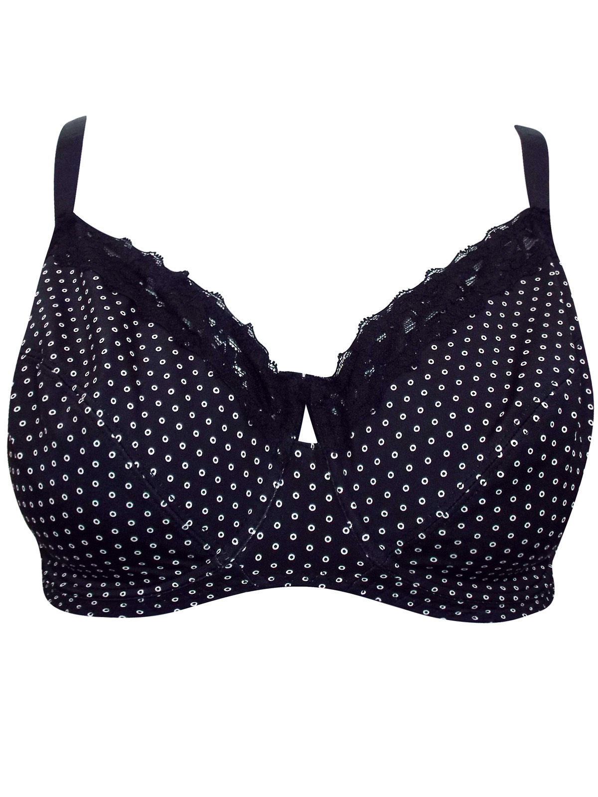 Trofe - - Trofé BLACK Doris Printed Underwired Bra - Size 34 to 48 (B-C ...