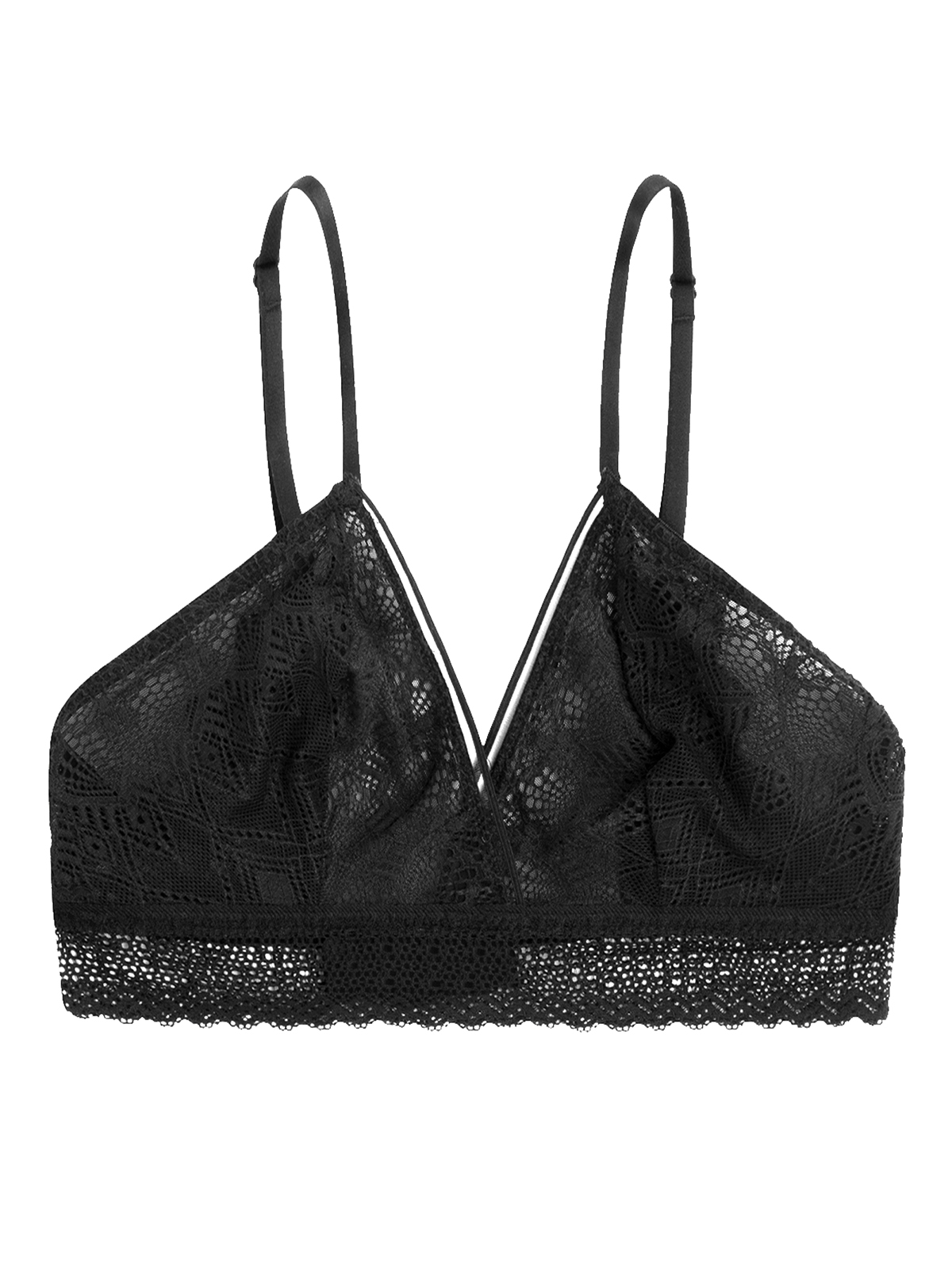 Wholesale Lingerie Spanish Brand Oysho - - OYSHO BLACK Geometric Lace ...