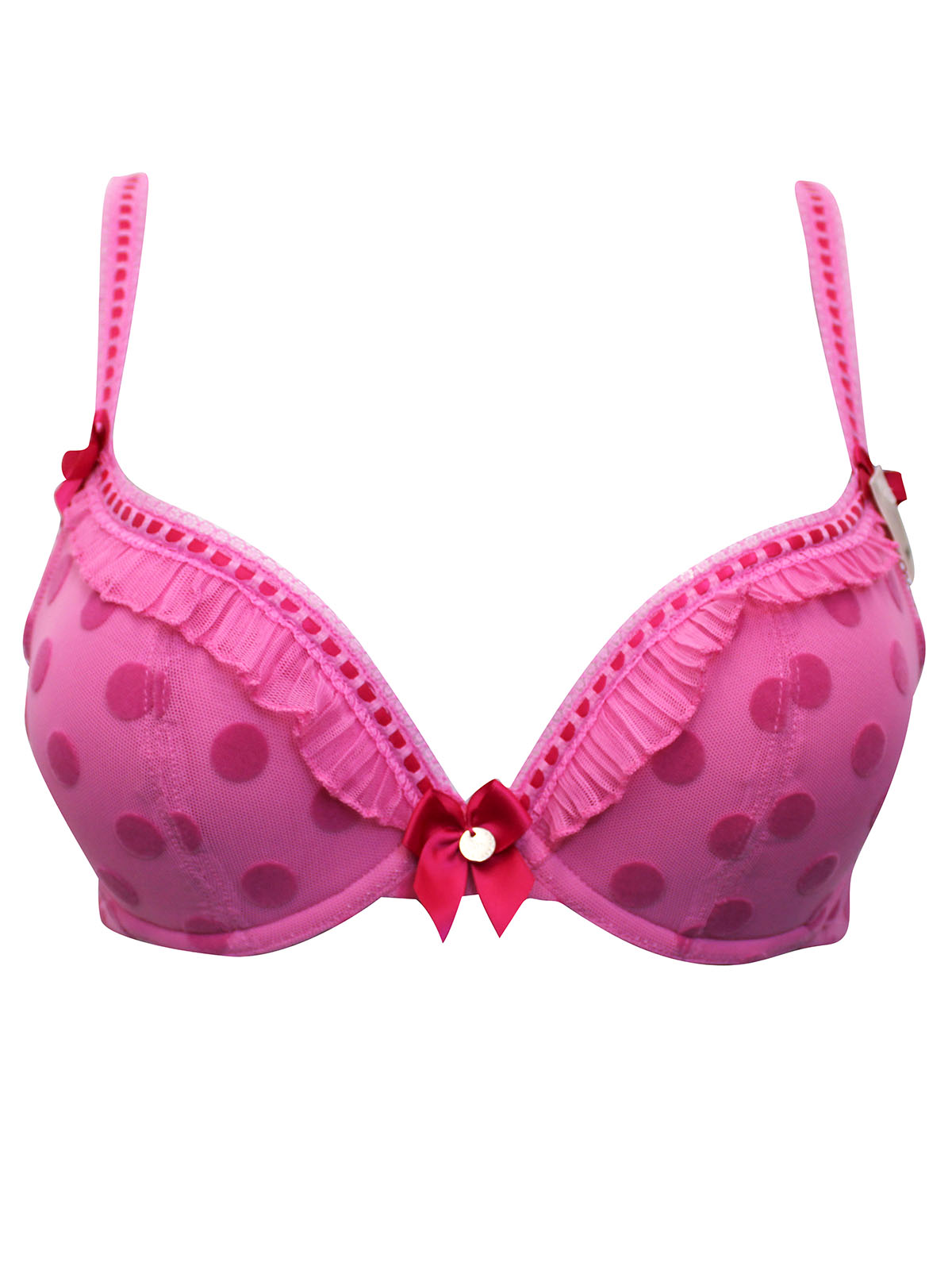 Boux Avenue - - PINK Cutesy Flock Balconette Bra - Size 30 to 36 (A-DD)
