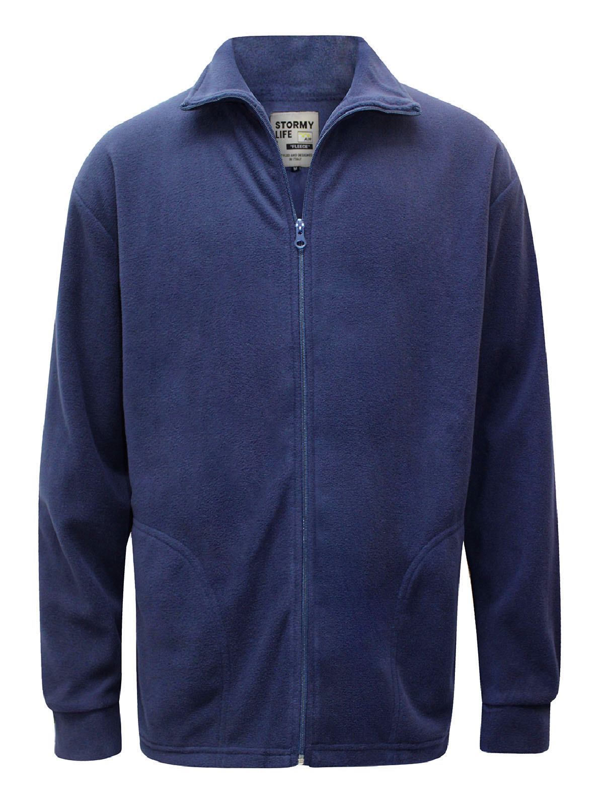 Stormy Life - - DARK-BLUE Mens Funnel Neck Zip Up Fleece - Size M to XL