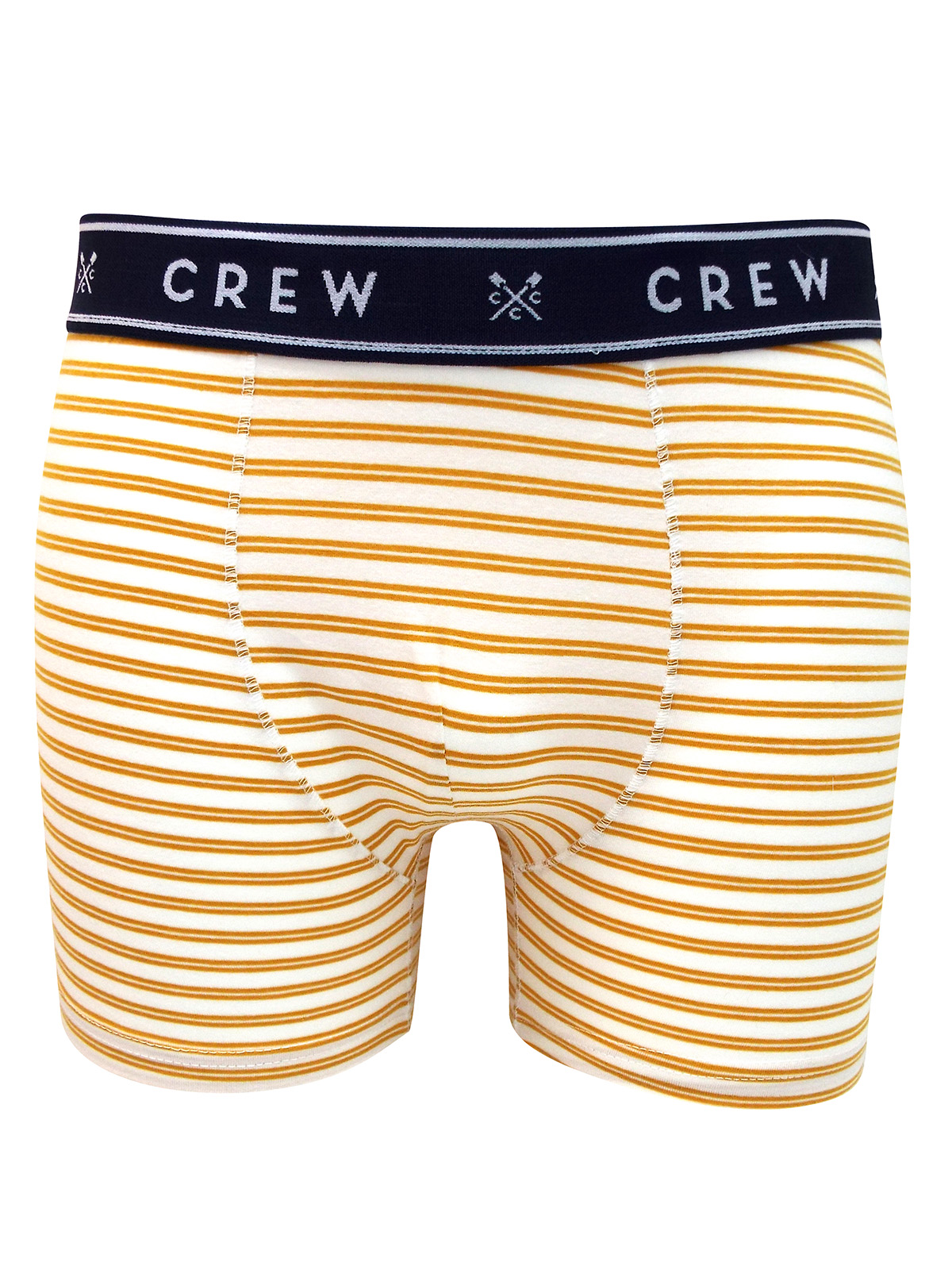 Crew Clothing - - Mens YELLOW Cotton Rich Branded Waist Striped Boxers ...