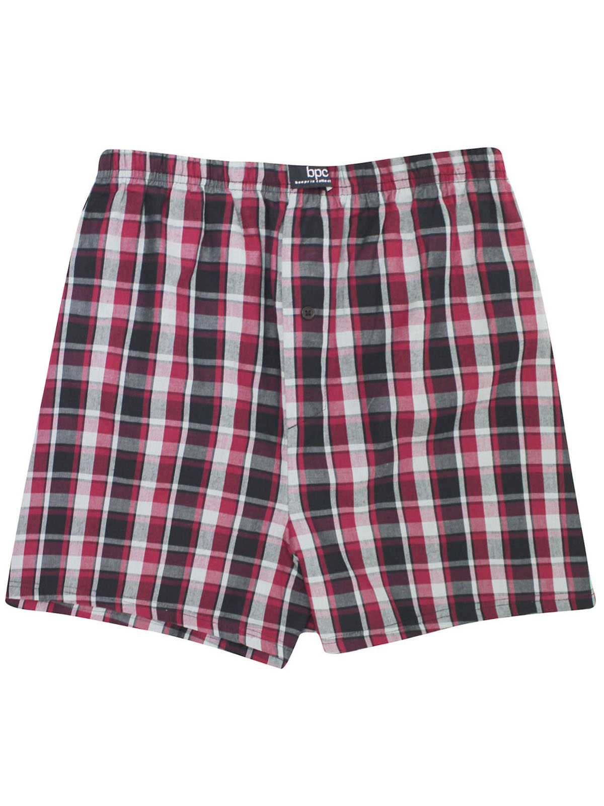 BPC - - Big&Tall Mens BPC BURGUNDY Pure Cotton Checked Button Front ...