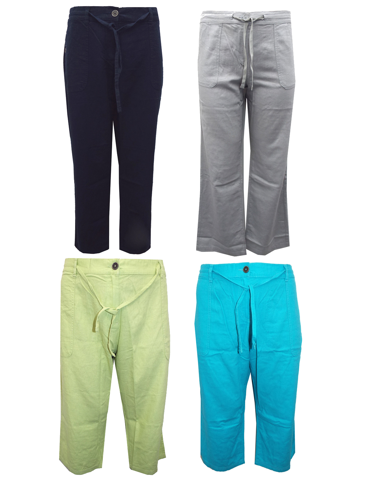 N3XT Parallel ASSORTED Linen Blend Trousers - Plus Size 16 to 30