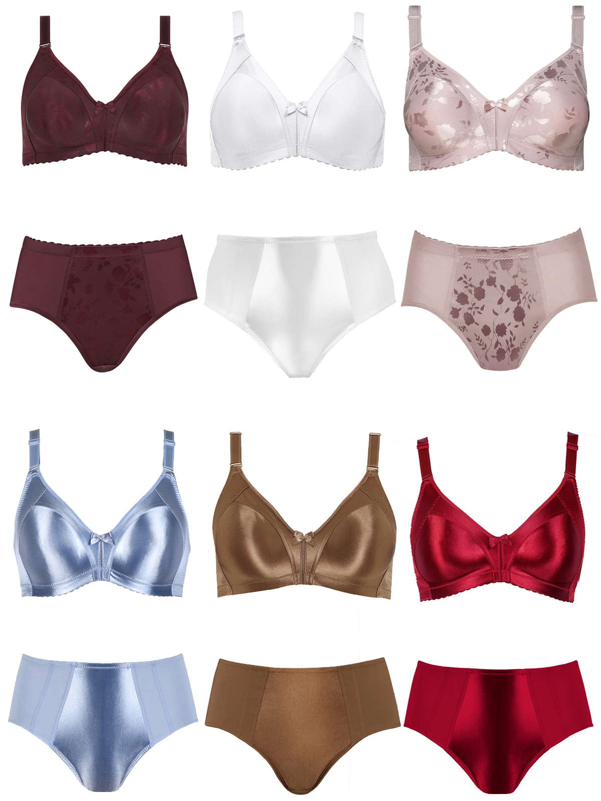 Naturana - - Naturana ASSORTED Bra & Knicker Lingerie Sets - Size 34B