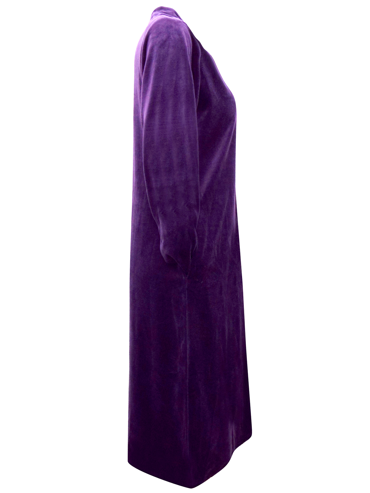 BHS - - BH5 PURPLE Embroidered Velour Robe Nightdress - Size 8/10 to 20/22