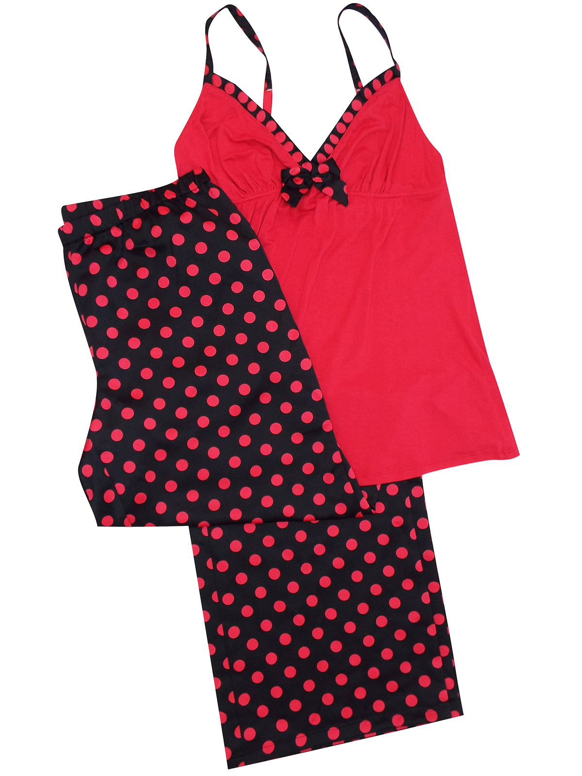 Boux Avenue - - Boux Avenue RED Karina Spotty Cami Jersey & Satin ...