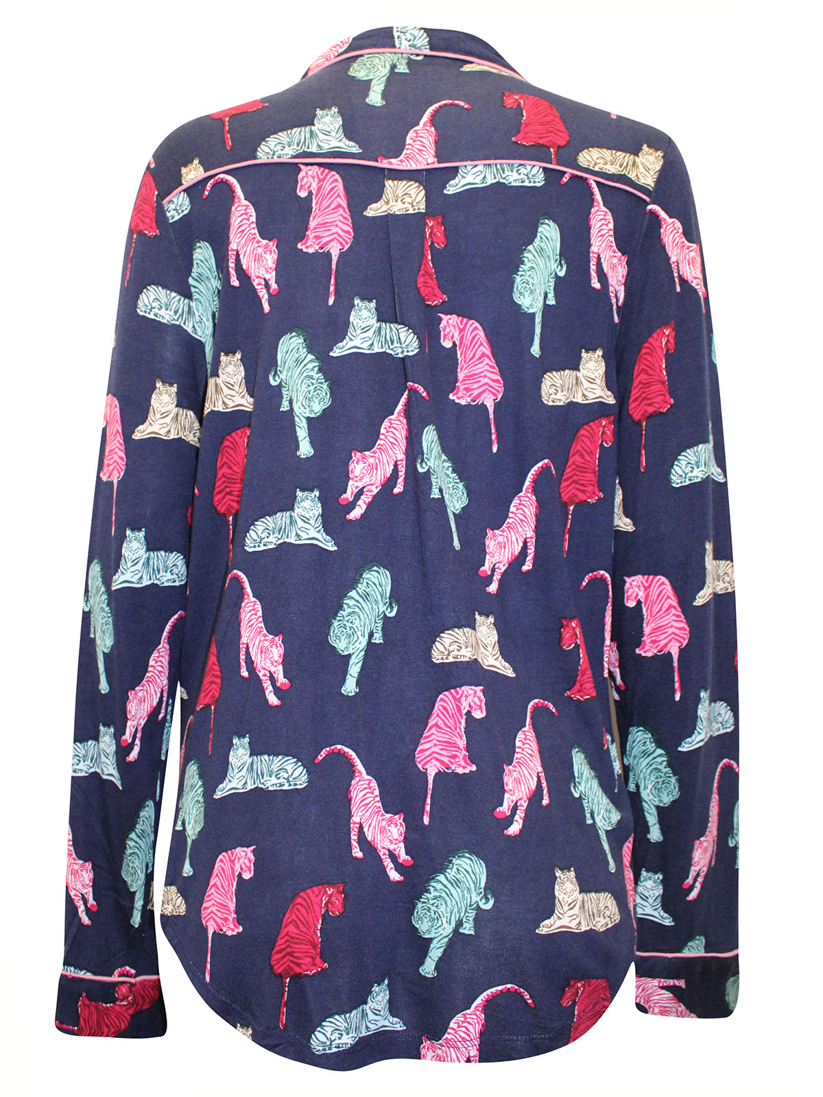 MSN NAVY Tiger Print Long Sleeve Pyjama Top - Size 8/10 to 16/18 (S to L)