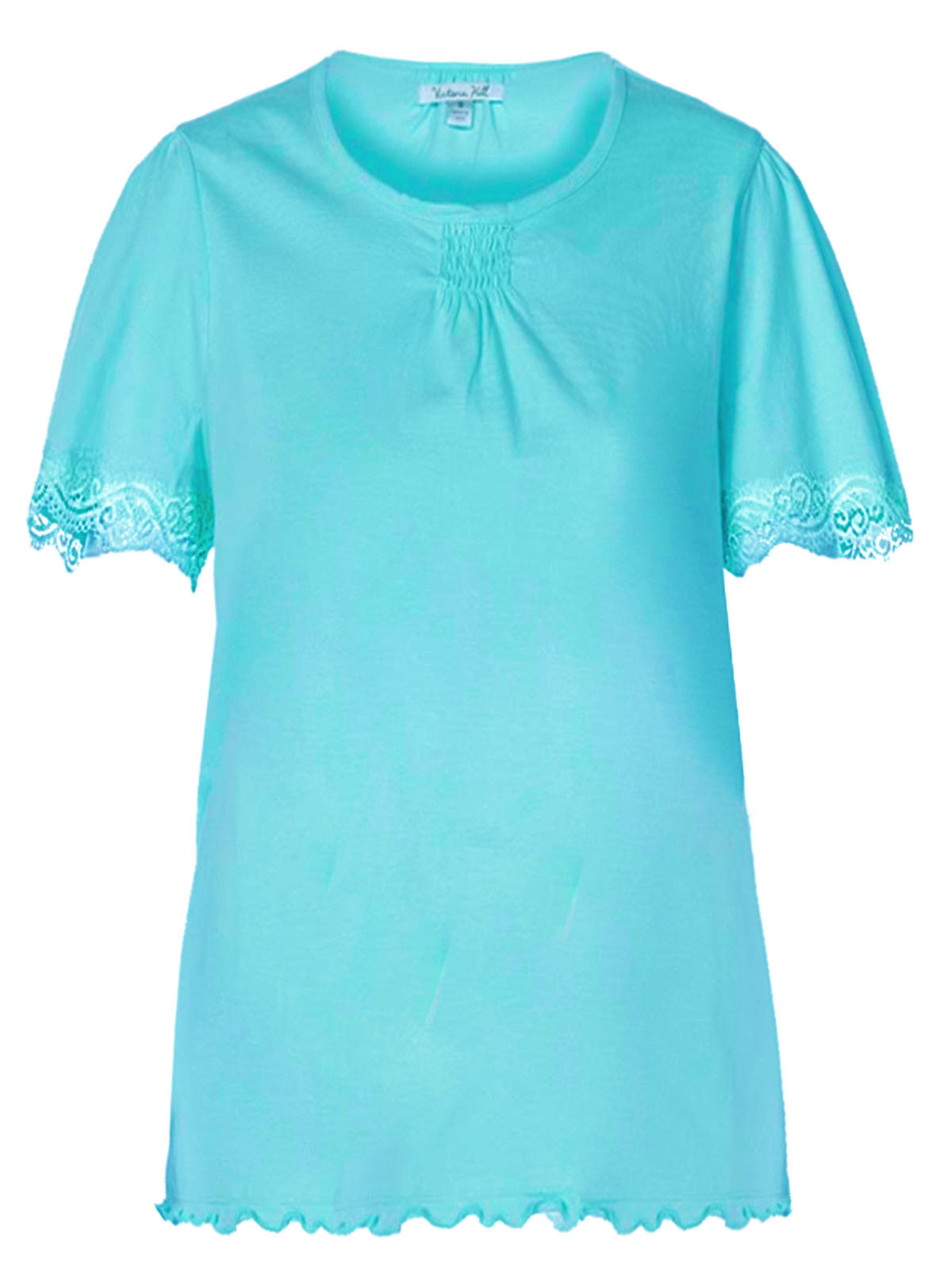 Victoria Hill - - TURQUOISE Lace Detail Lounge Top - Size 10/12 to 22/ ...