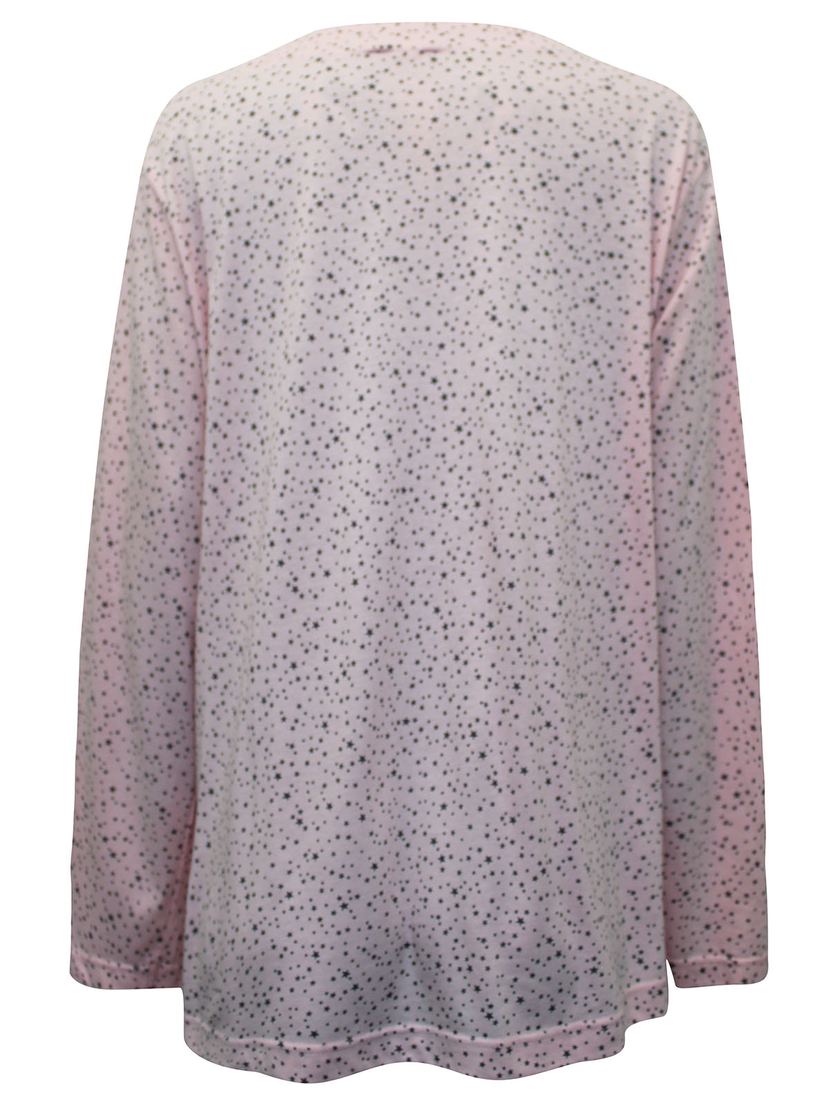 Ambria - - PINK Modal Blend Star Print Roll Sleeve Lounge Top - Plus ...