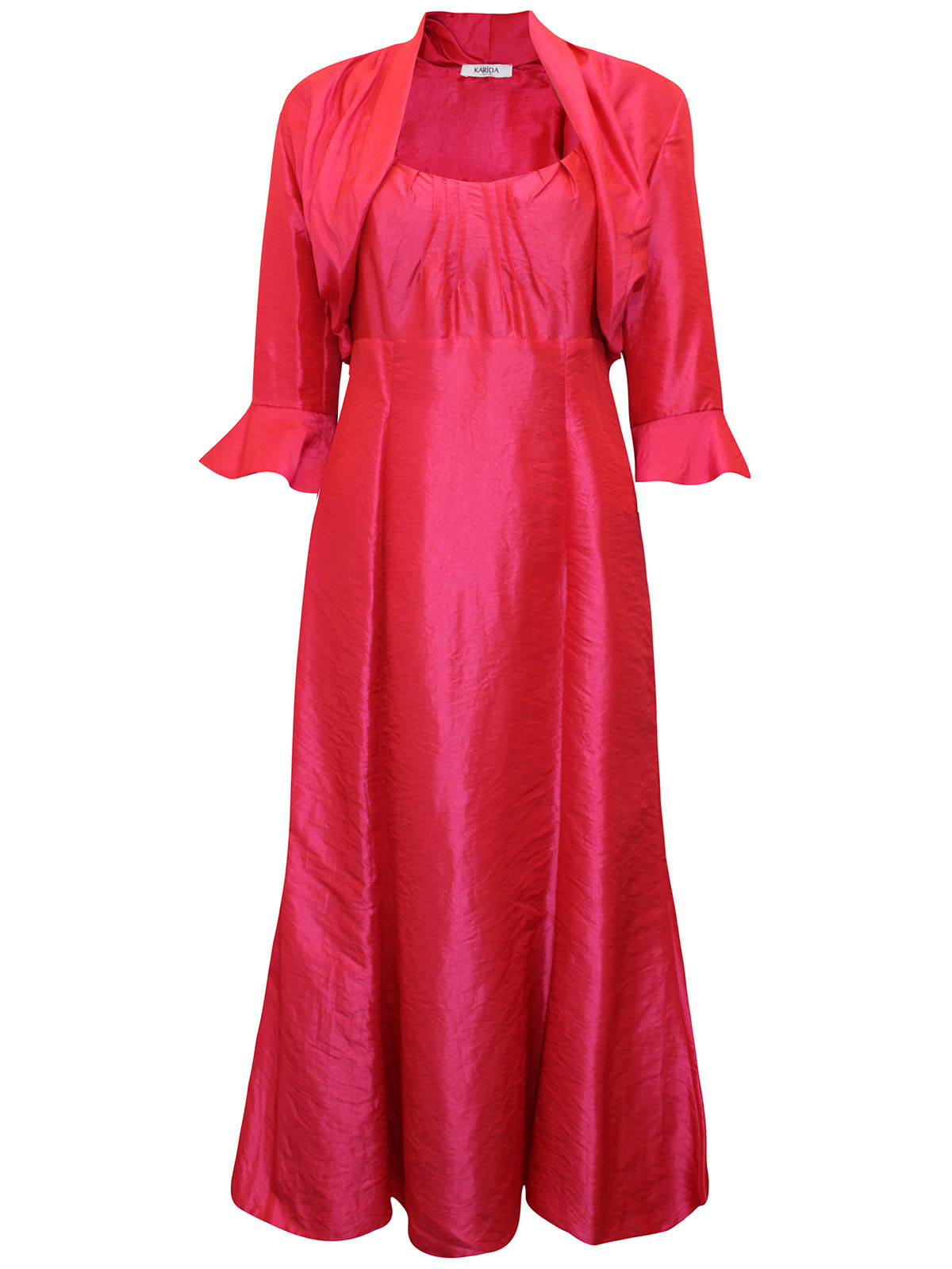 Karida - - Karida HIBISCUS Shantung Dress & Bolero Set - Plus Size 12 to 22