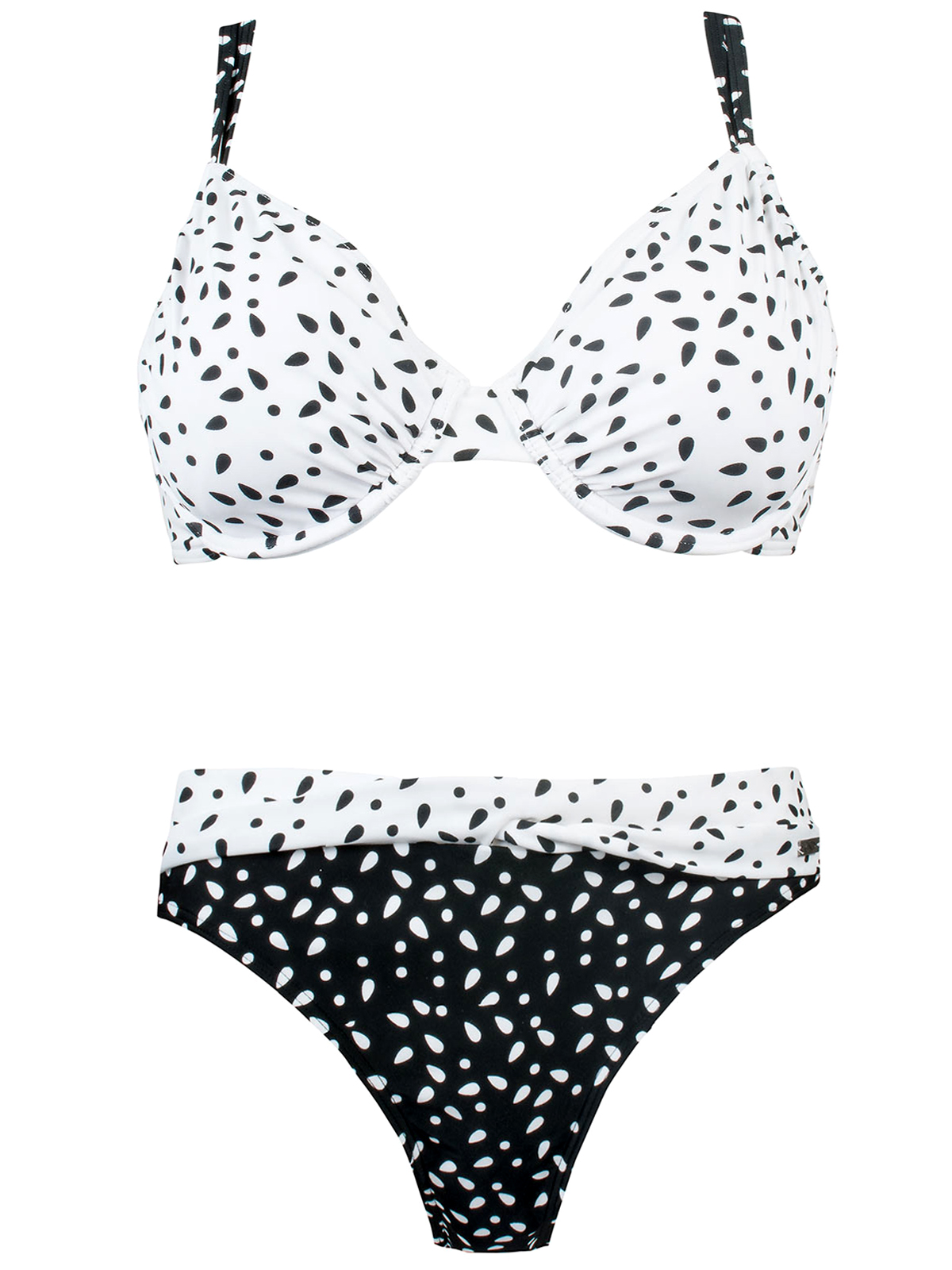 Naturana - - WHITE Spotted Padded Push Up Bikini Set - Size 10 to 14