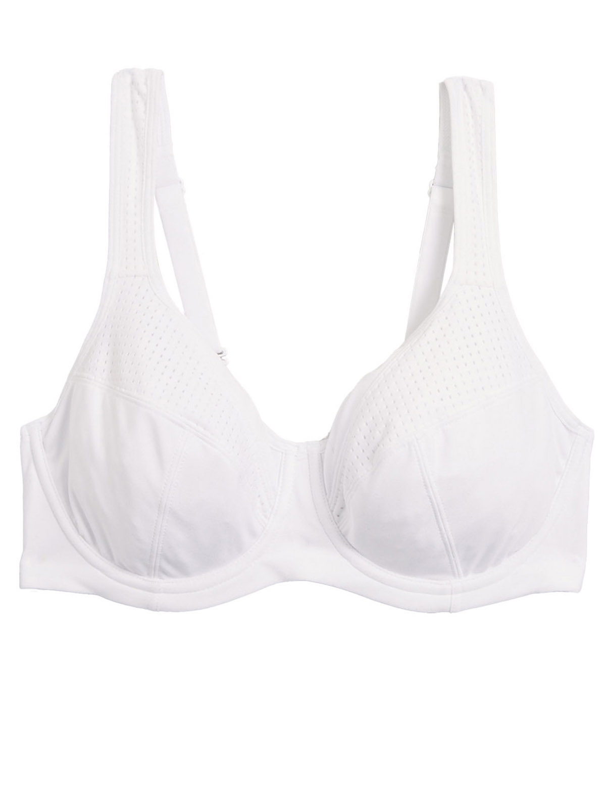 WHITE Ultimate Support Sports Bra - Size 32 to 42 (A-B-DD-E-F-G-H)