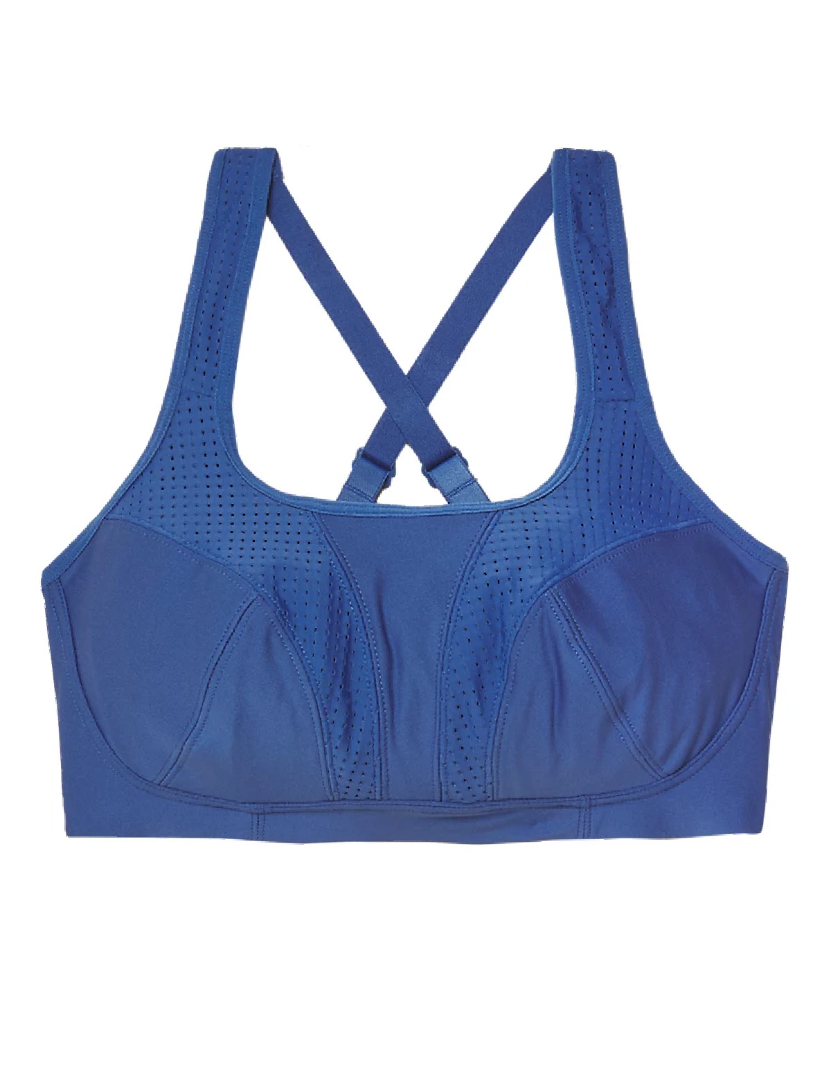 BLUE High Impact Non-Wired Sports Bra - Size 32 to 42 (C-D-E-H)