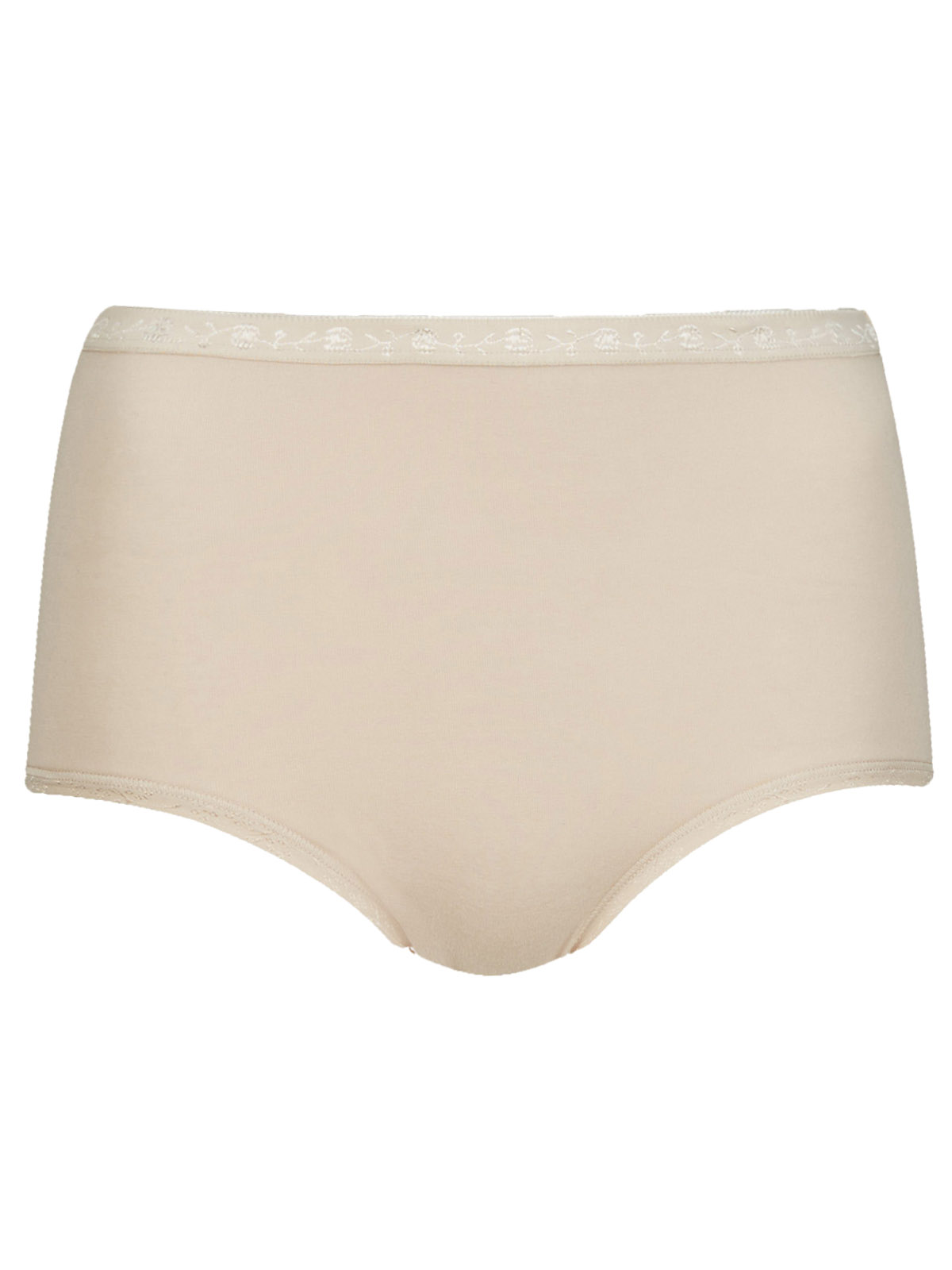 ALMOND Cotton Rich Jacquard Waist High Rise Full Briefs - Size 8 to 24