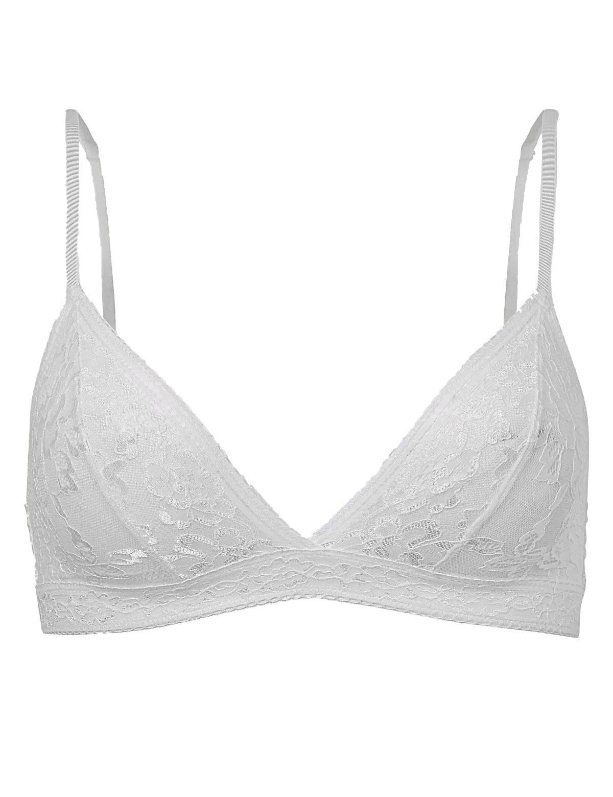 WHITE Lace Non-Wired Bralet - Size 12 to 14