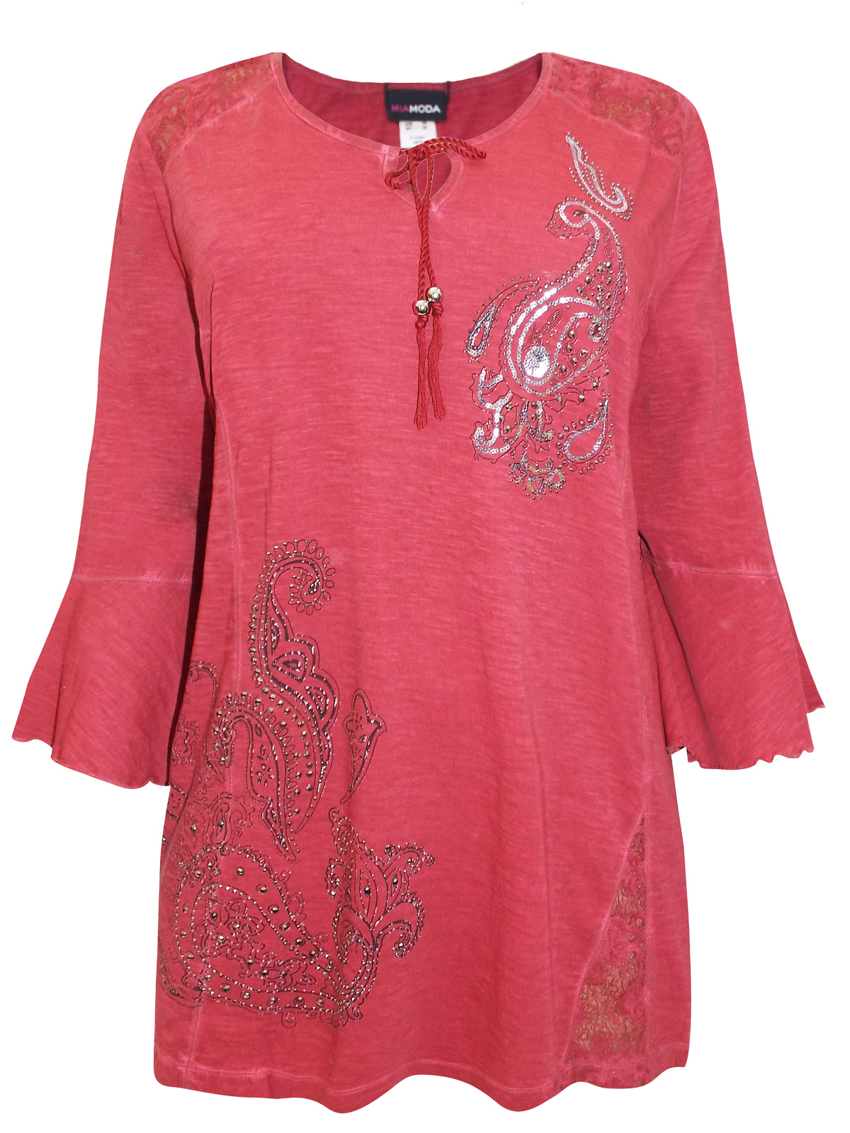 Wholesale Knitwear by Mia Moda - - Mia Moda BERRY Pure Cotton Paisley ...