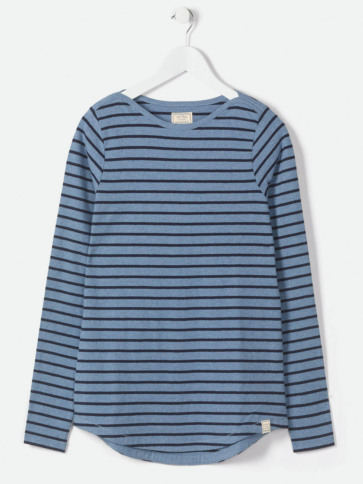 FAT FACE - - Fat Face BLUE Long Sleeve Breton Stripe T-Shirt - Size 10 ...