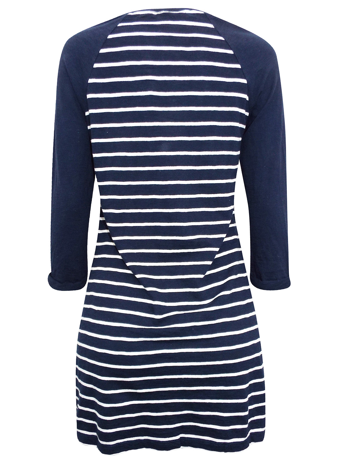 FAT FACE - - Fat Face NAVY Pure Cotton Striped Pocket Tunic Top - Size ...