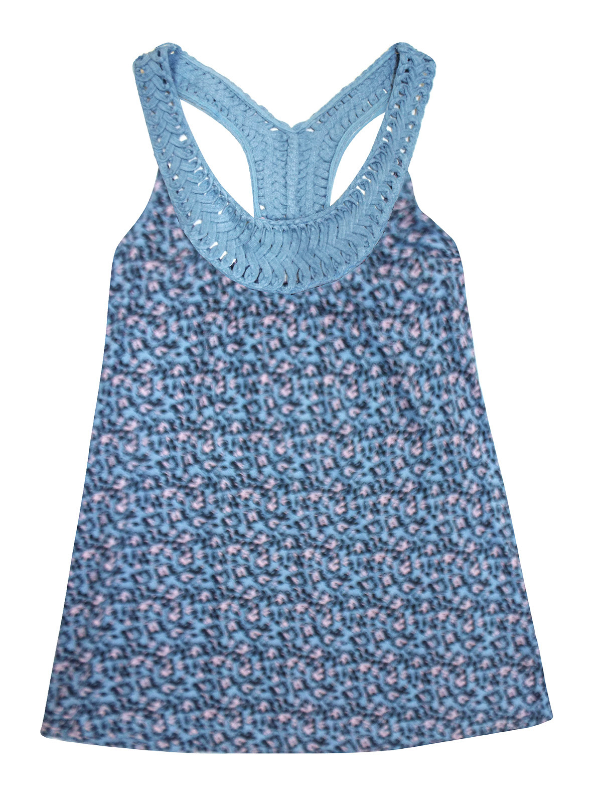 FAT FACE - - Fat Face BLUE Pure Cotton Lattice Trim Floral Print Top ...