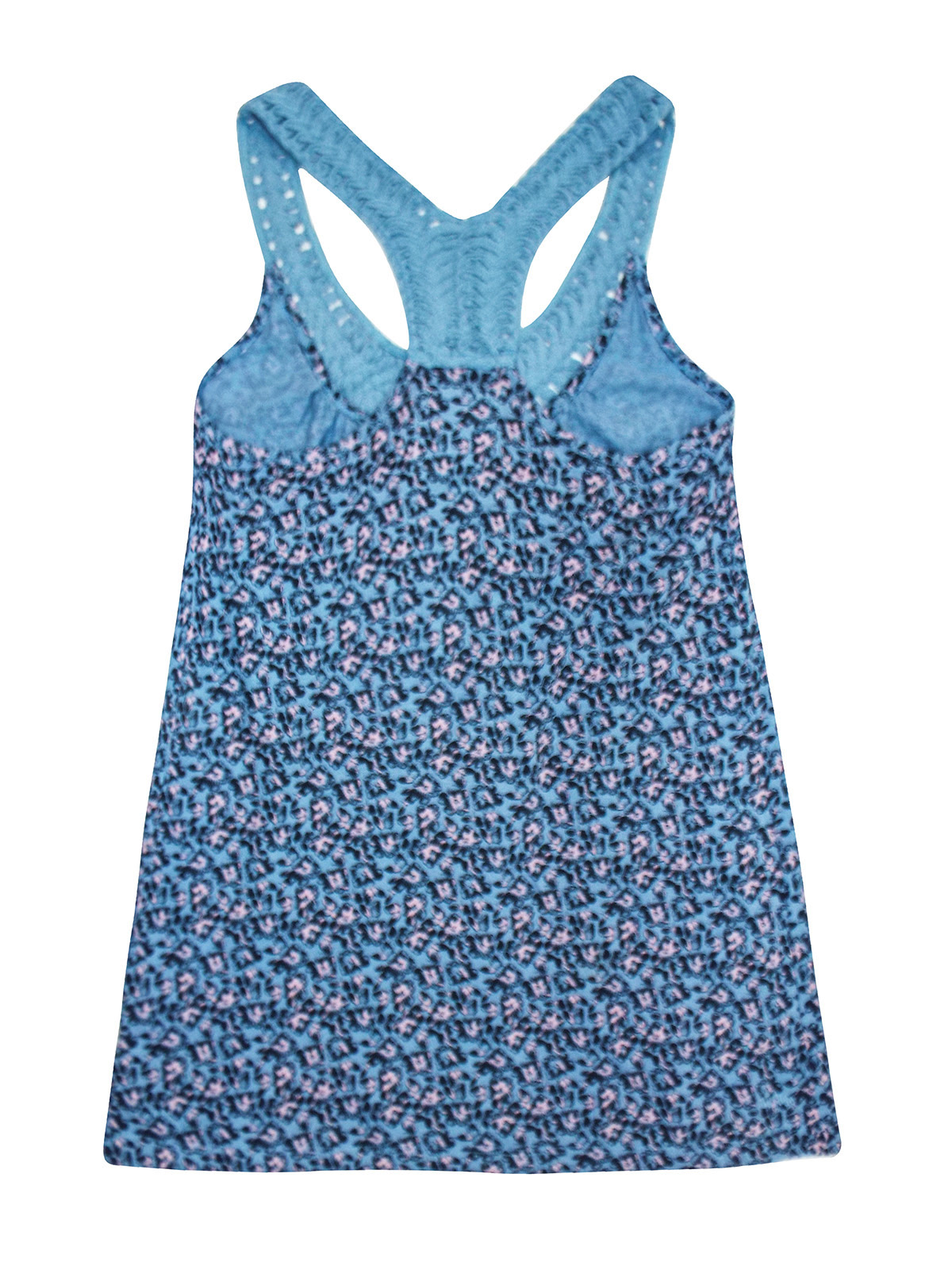 FAT FACE - - Fat Face BLUE Pure Cotton Lattice Trim Floral Print Top ...
