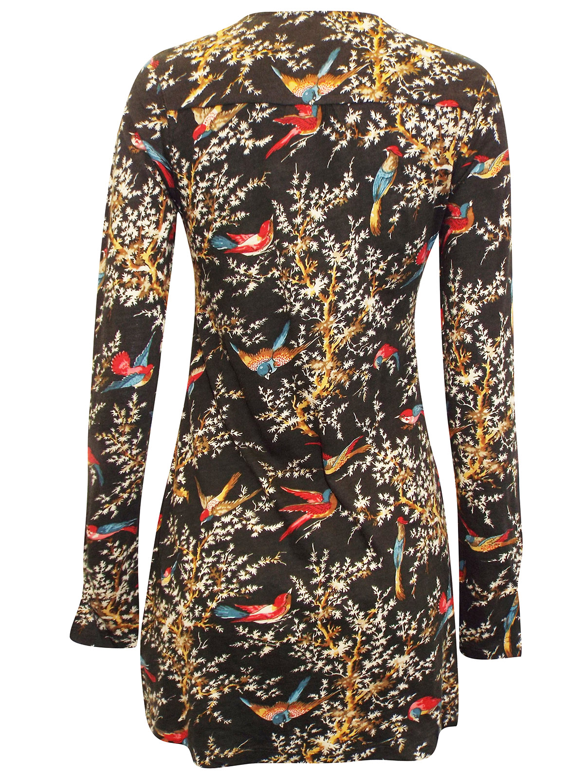 FAT FACE - - Fat Face BLACK Pure Cotton Swallow Print Tunic - Size 10 to 14