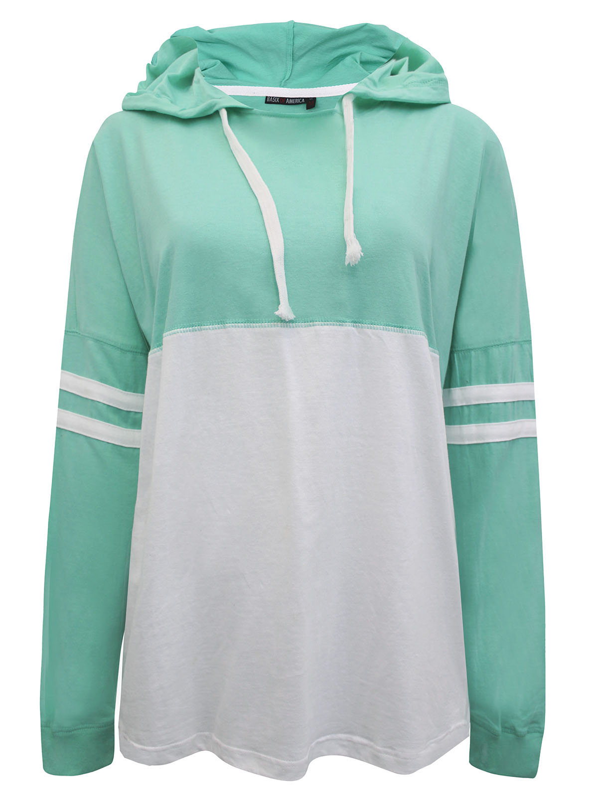 Basix - - Basix of America MINT Pure Cotton Color Block Hoodie - Size 8 ...