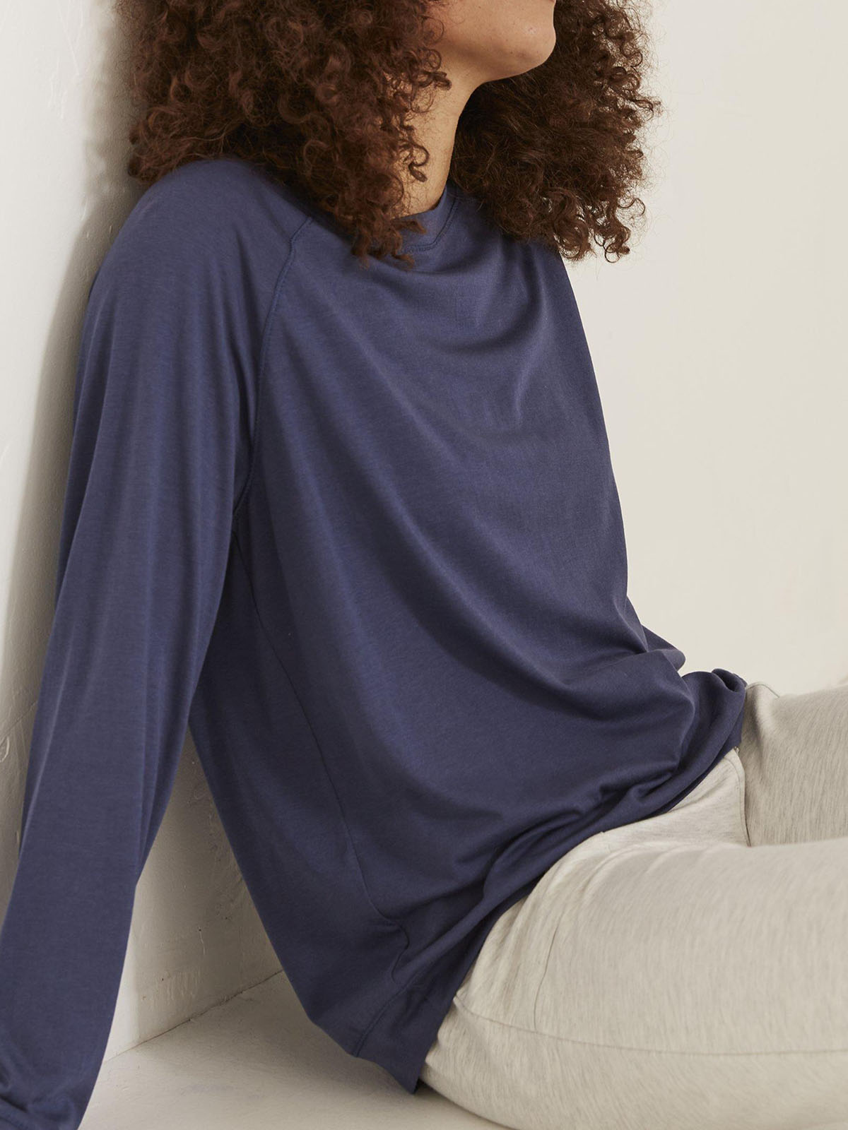 FAT FACE - - Fat Face STEEL-BLUE Belle Sweatshirt Lounge Top - Size 12 ...