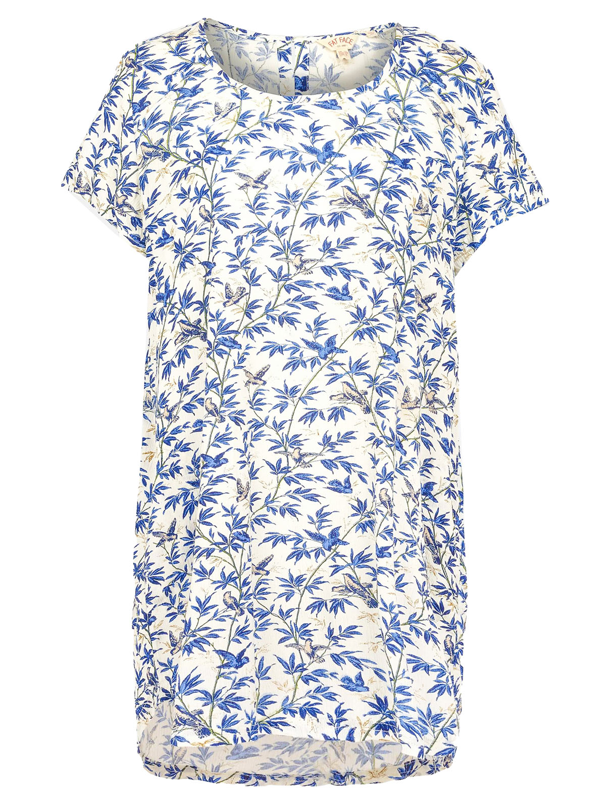 FAT FACE - - Fat Face BLUE Natalie Songbirds Longline Top - Size 12