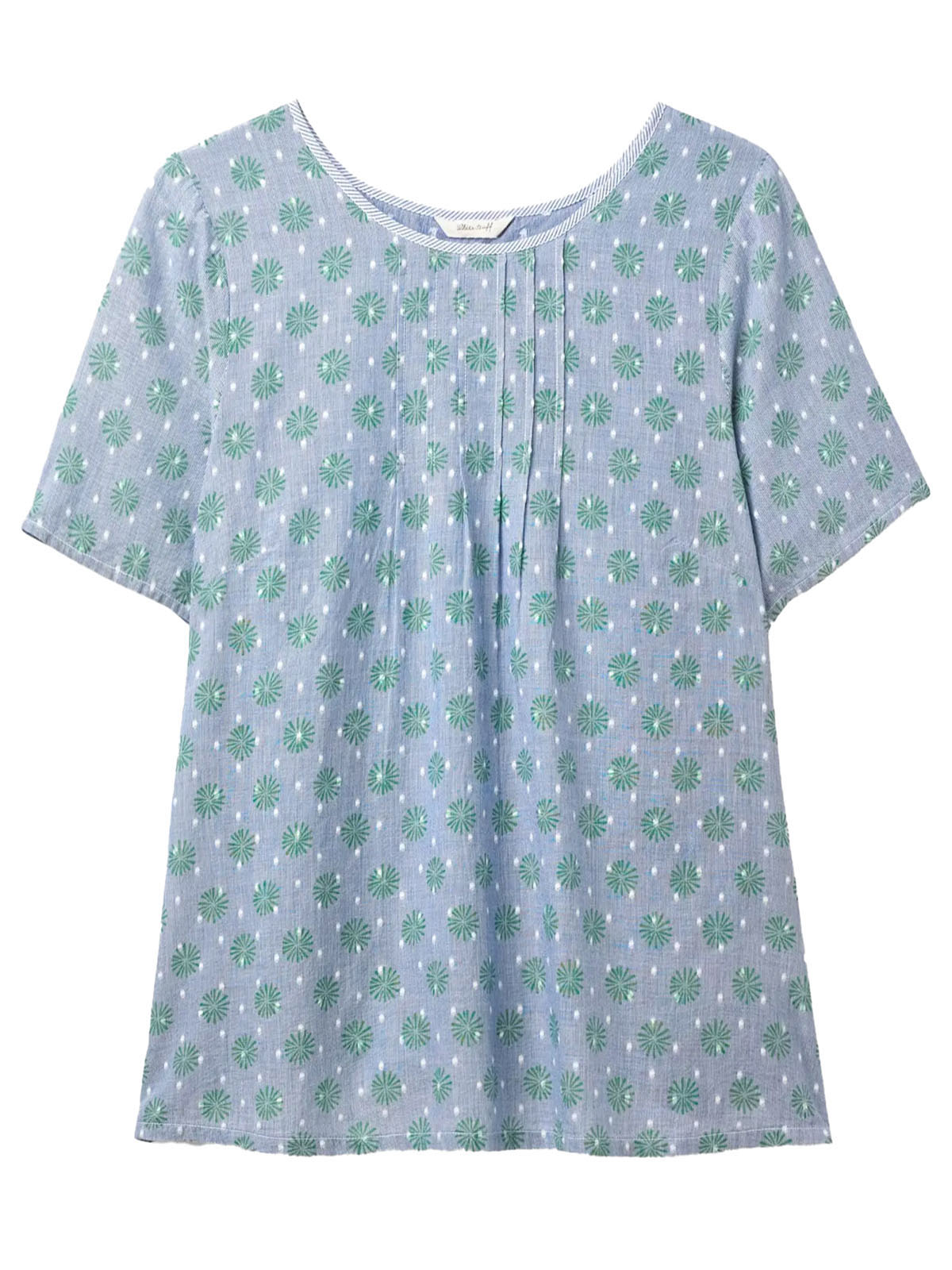 White Stuff - - WH1TE STUFF BLUE Striped Split Back Horizon Top - Size ...